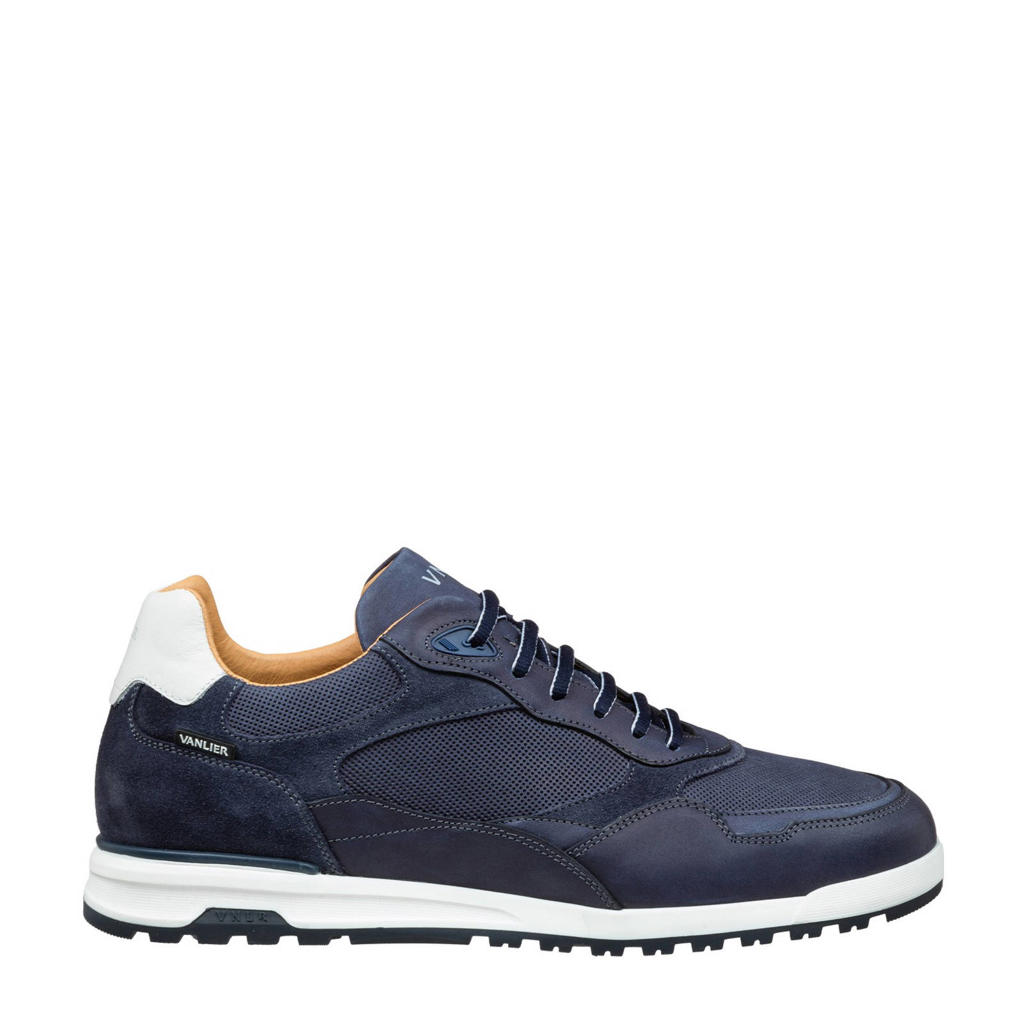 Van Lier nubuck sneakers donkerblauw | wehkamp