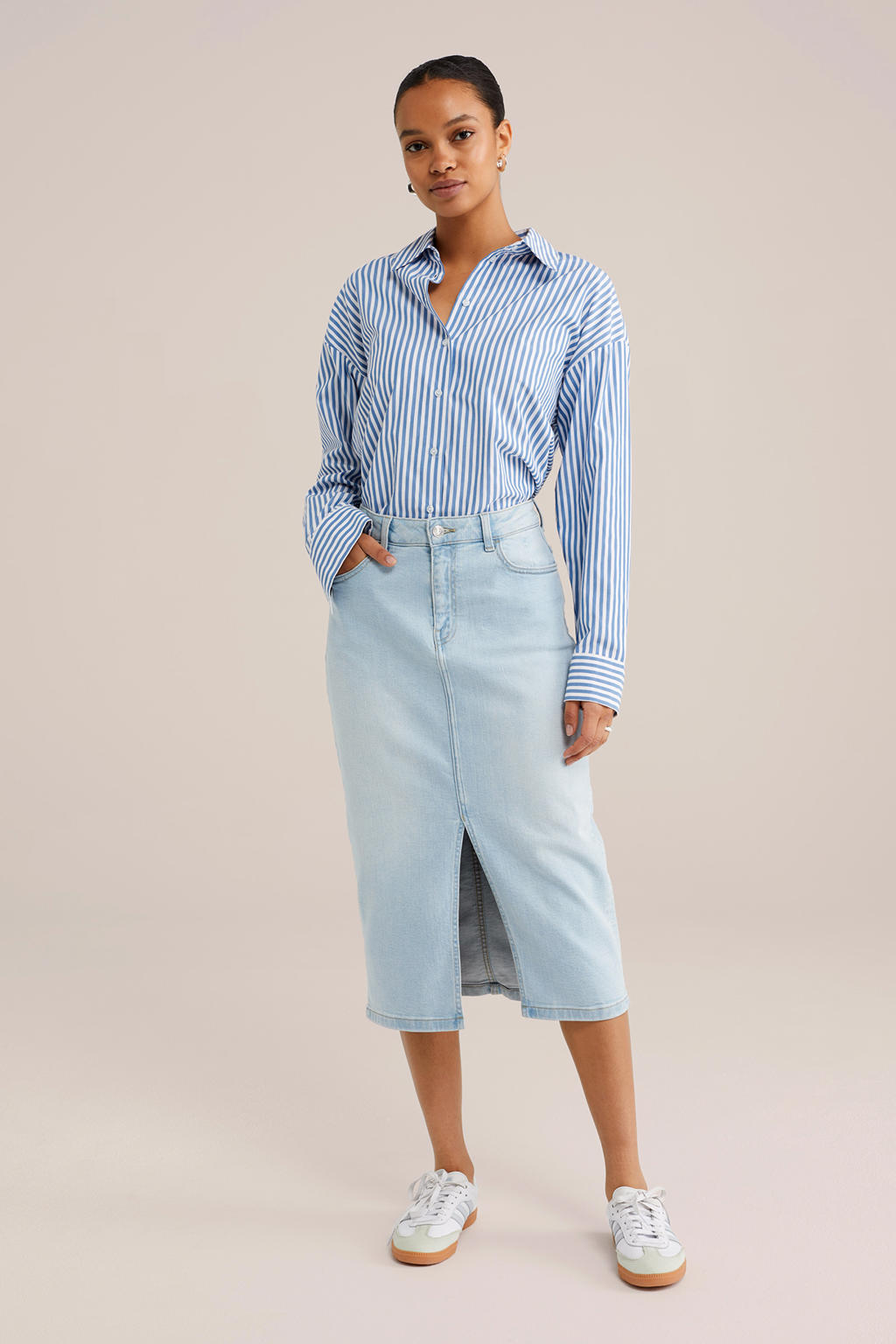 WE Fashion Blue Ridge denim spijkerrok light blue denim | wehkamp