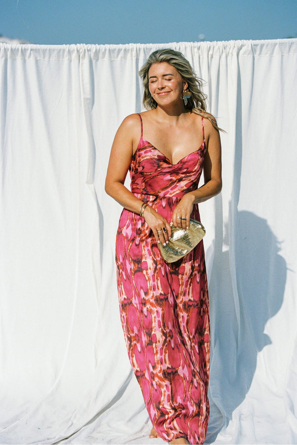 Bolina Island x Florine Hofstee maxi jurk roze | wehkamp