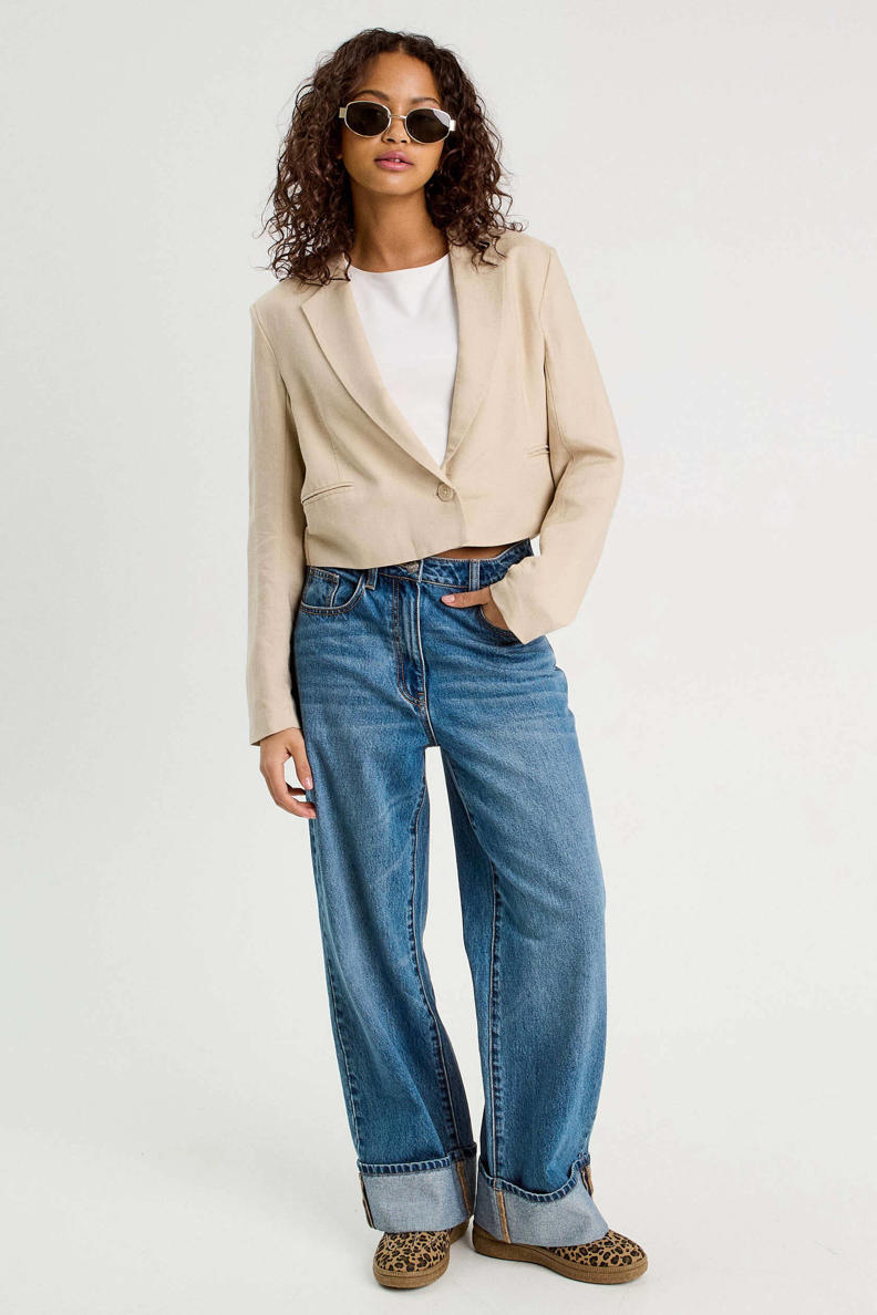 Cache Cache cropped blazer beige | wehkamp