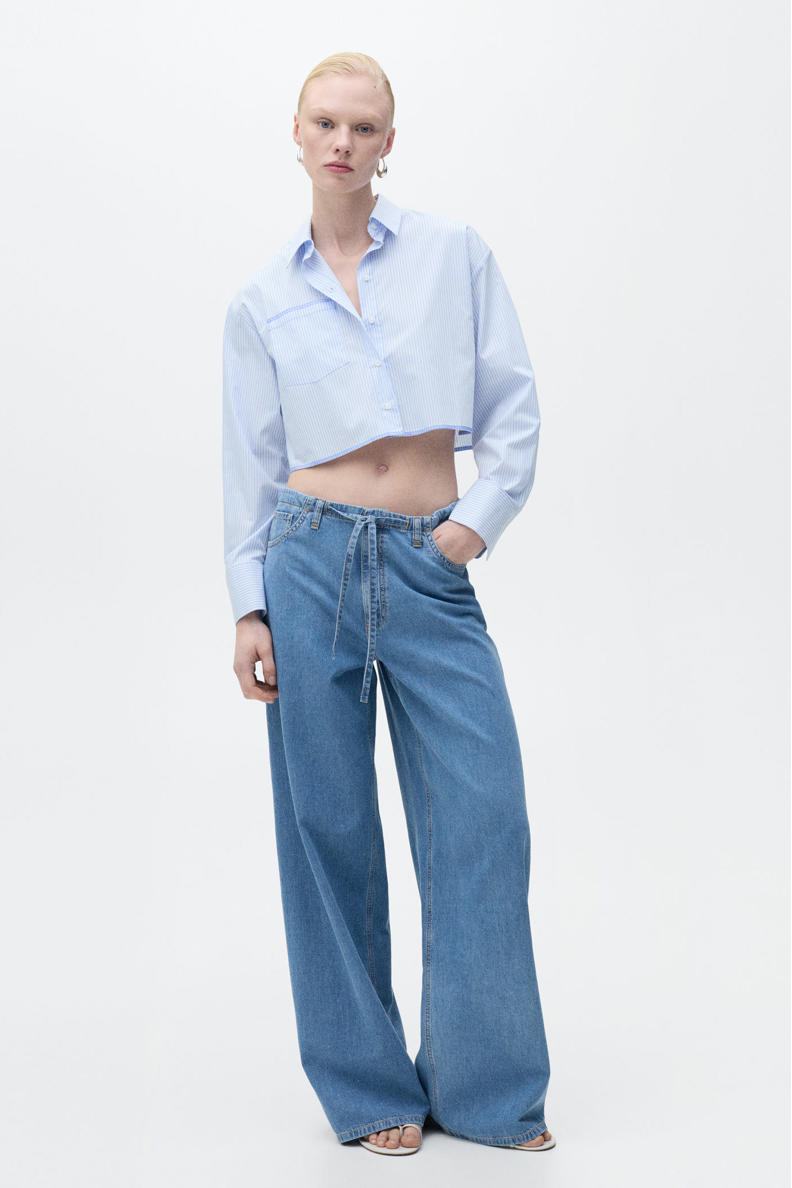 Mango wide leg jeans medium blue denim | wehkamp