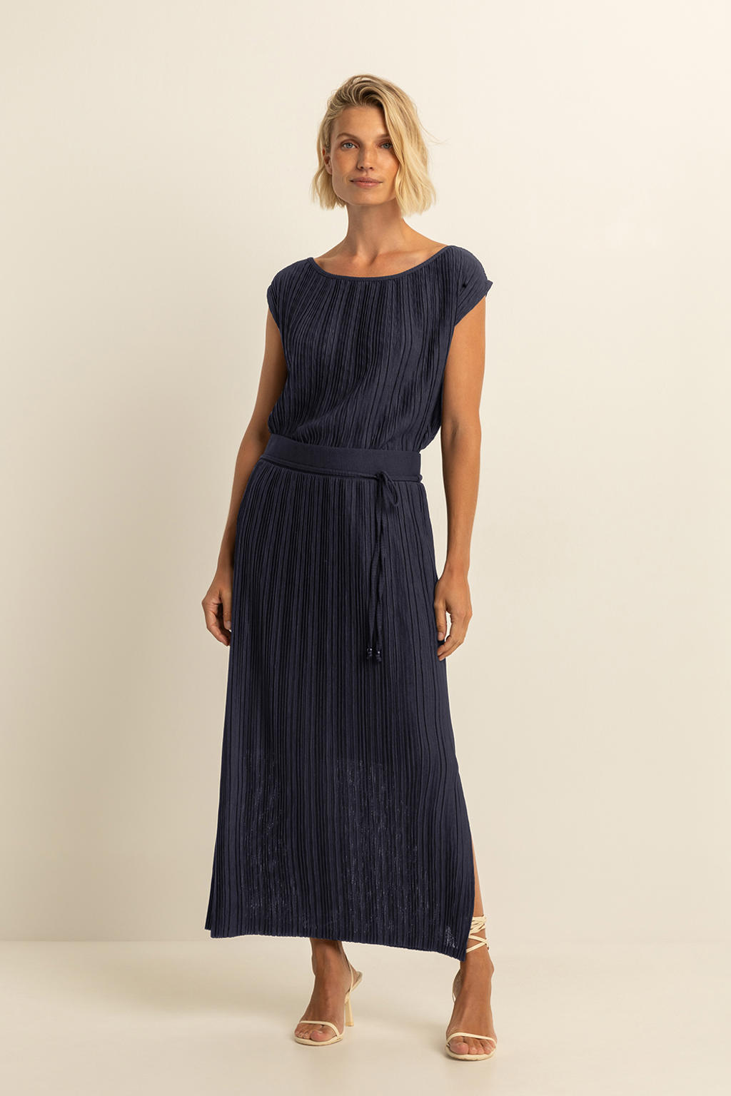 Expresso plissé rok donkerblauw | wehkamp