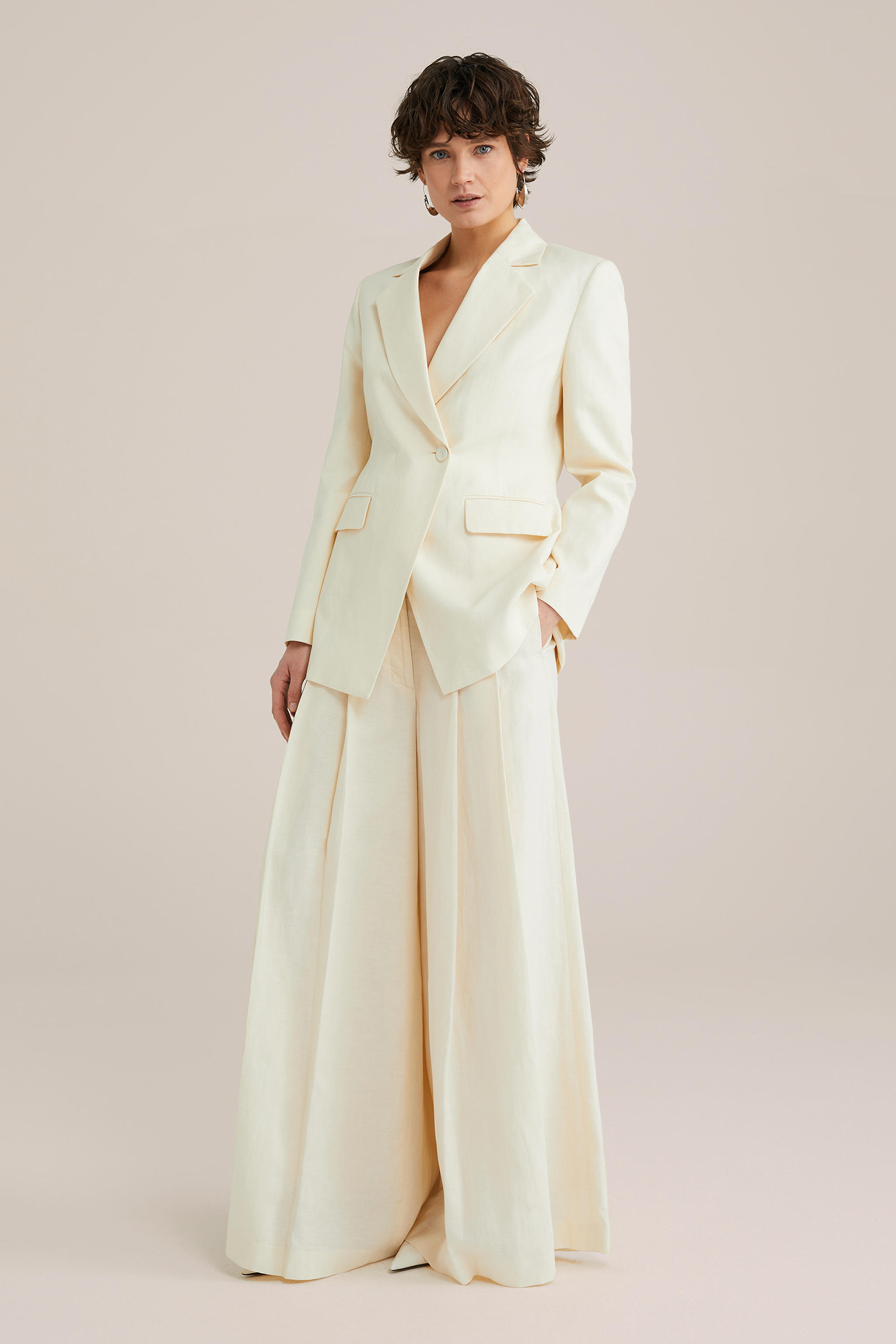 WE STUDIO extra wide leg broek ecru | wehkamp