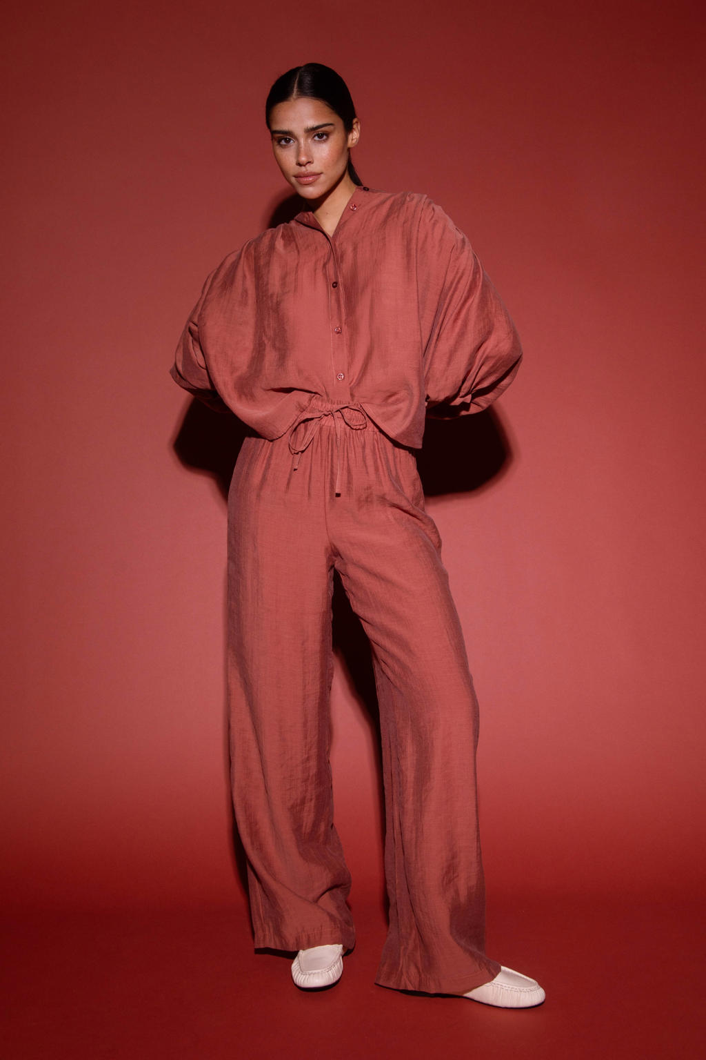 AMAYA Amsterdam straight regular waist broek oudroze | wehkamp