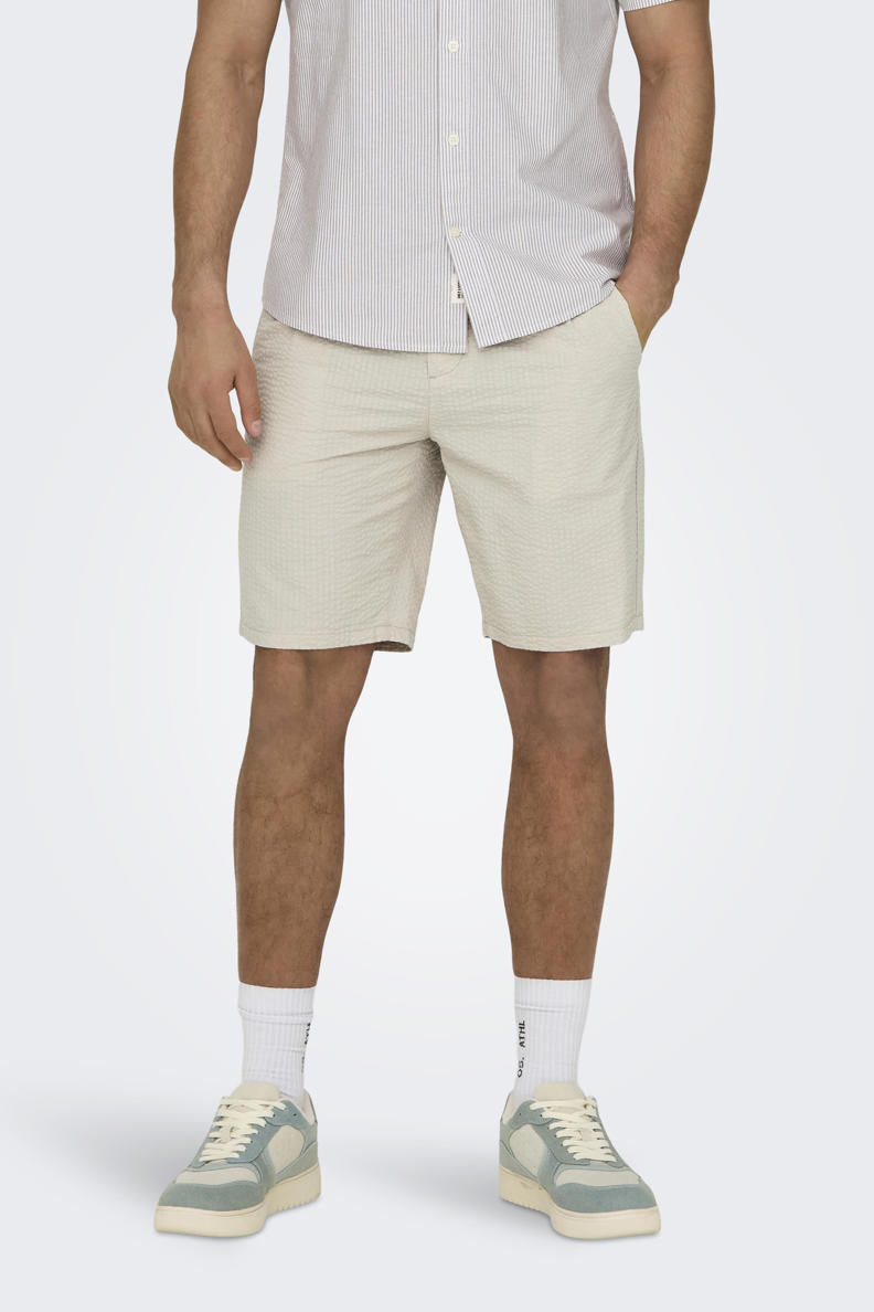 ONLY & SONS regular casual short ecru | wehkamp