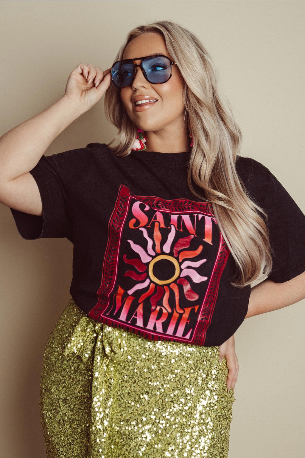 Pinned by K Curve T-shirt antraciet | wehkamp