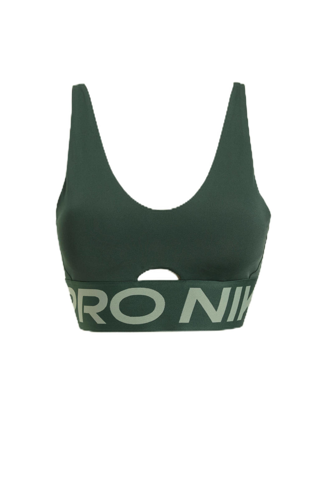 Nike level 1 sportbh Pro Indy Plunge groen | wehkamp