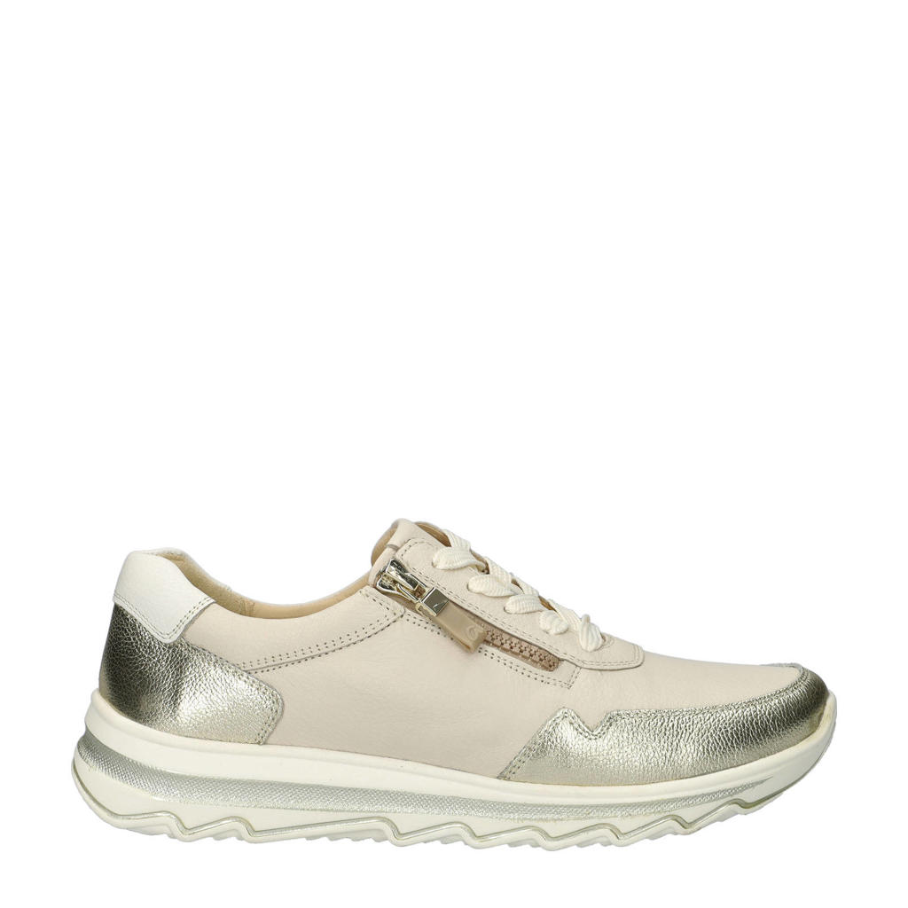 Ara Orlando leren sneakers beige/goud | wehkamp