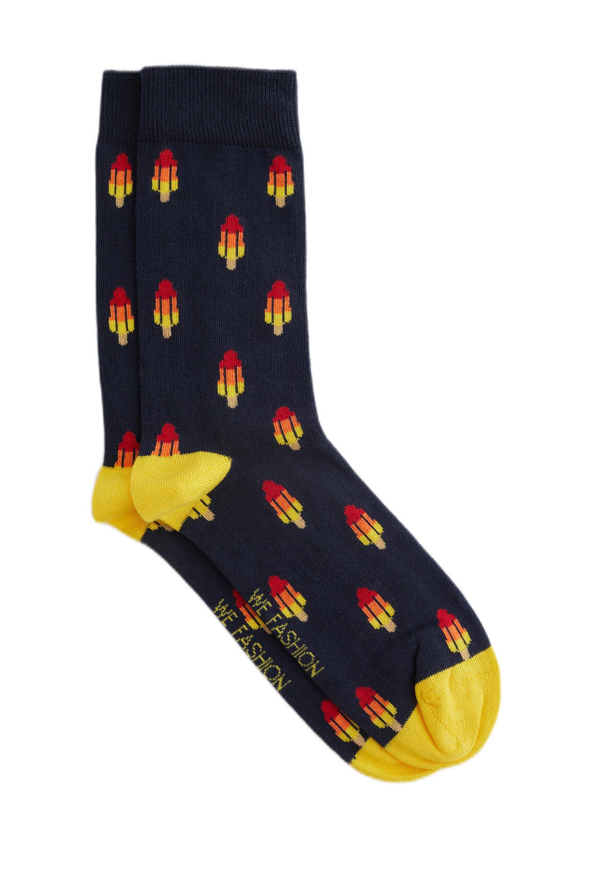 WE Fashion sokken met all over print donkerblauw | wehkamp