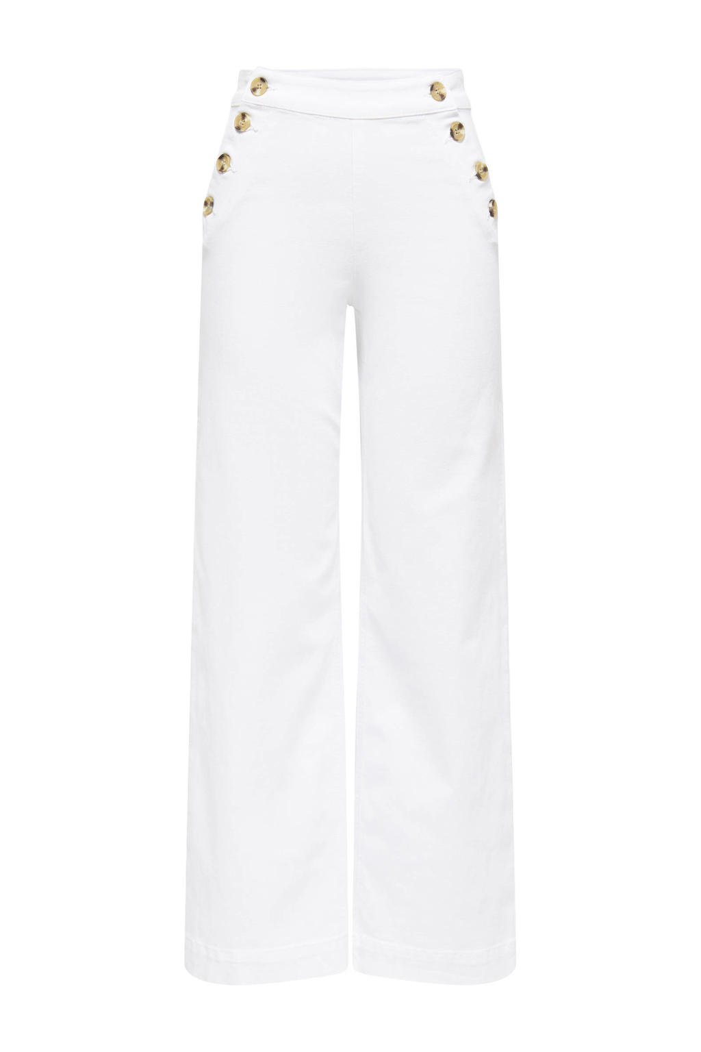 ONLY wide leg high waist casual broek wit | wehkamp