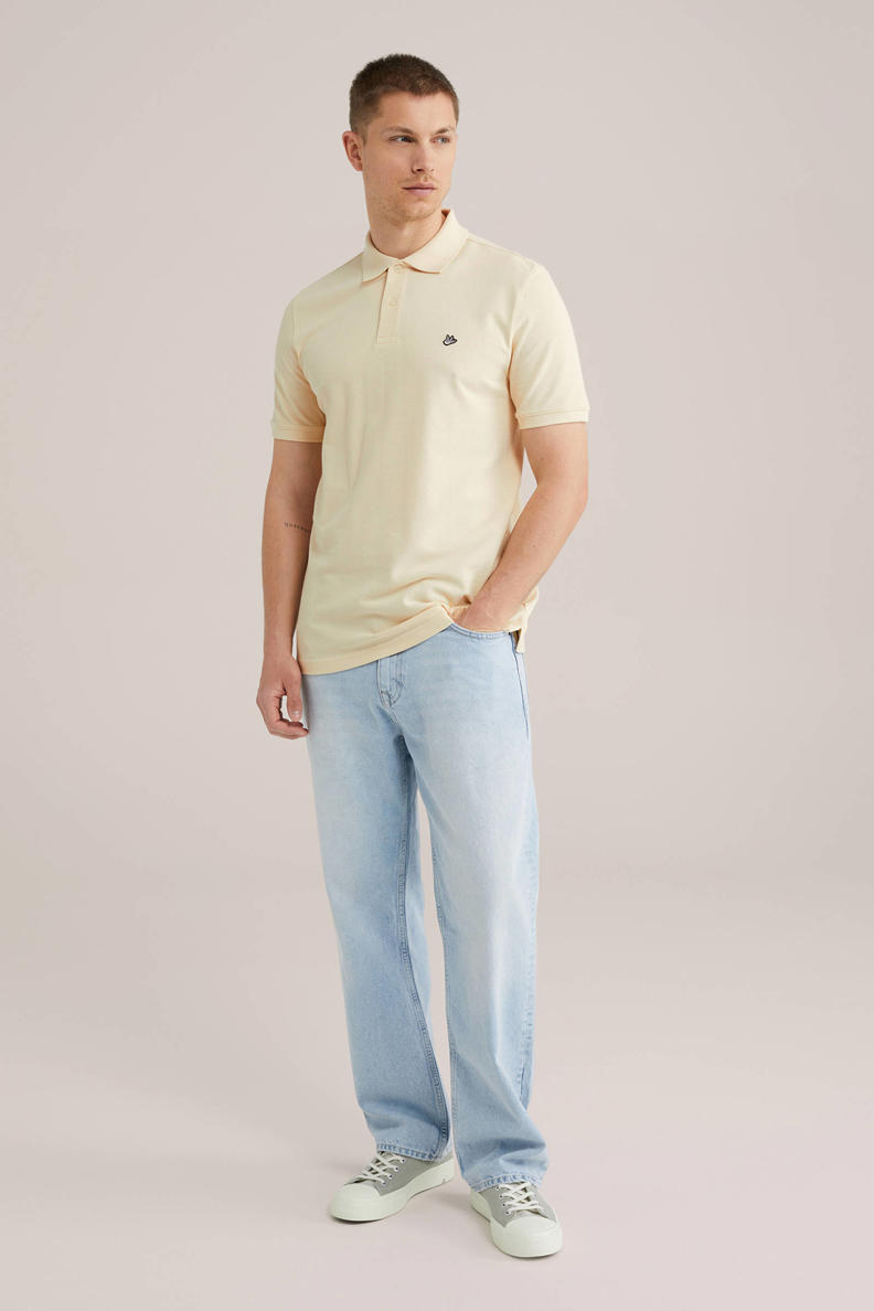WE Fashion slim polo lichtgeel | wehkamp