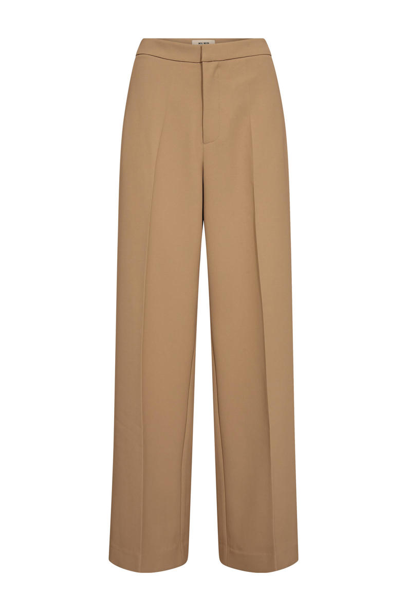 Mos Mosh straight high waist pantalon lichtbruin | wehkamp