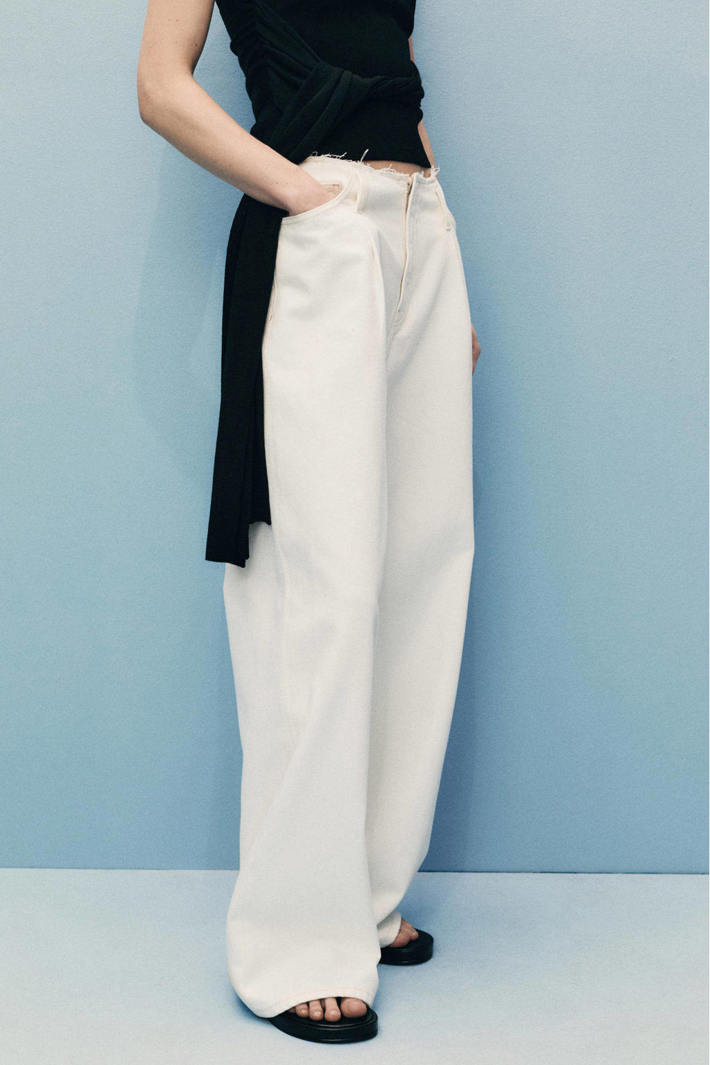 Mango wide leg jeans ecru kopen? | Morgen in huis | wehkamp