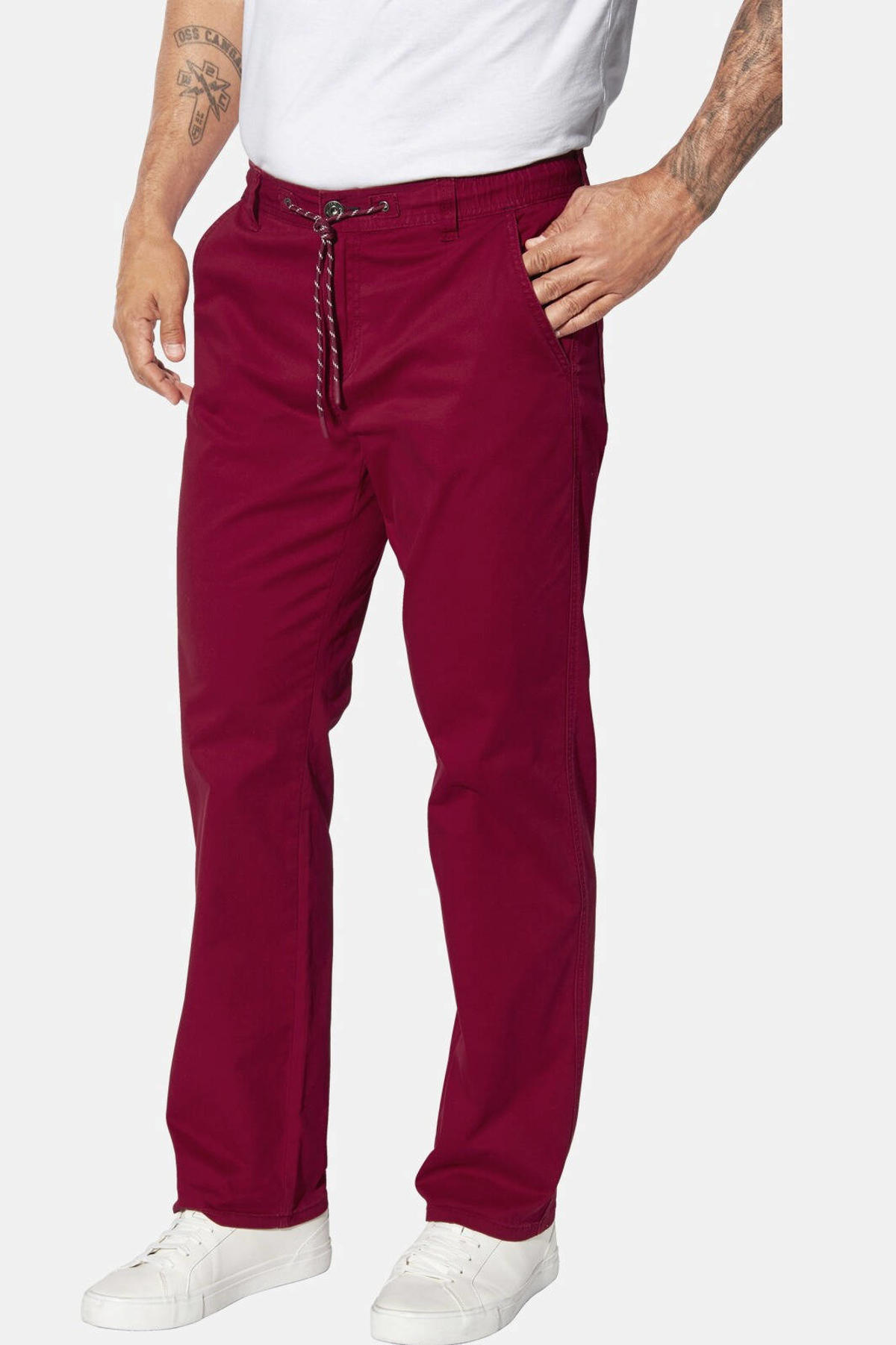 Jan Vanderstorm loose fit broek GJORVALD Plus Size rood | wehkamp