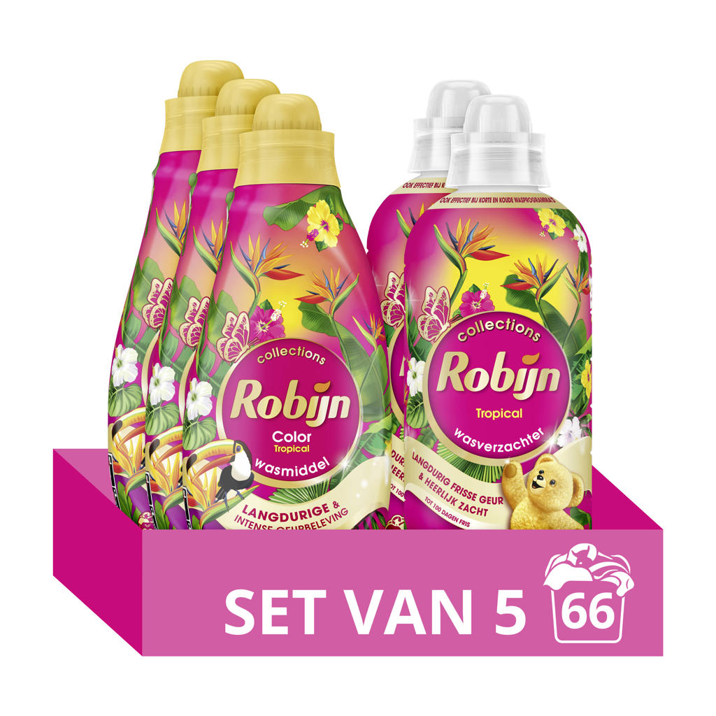 Robijn Perfect Match Tropical wasmiddel + wasverzachter pakket - 5 ...