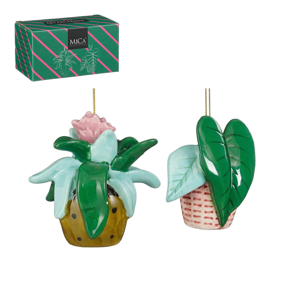 Mica Decorations kerstornament cadeau set planten (2 stuks) | wehkamp