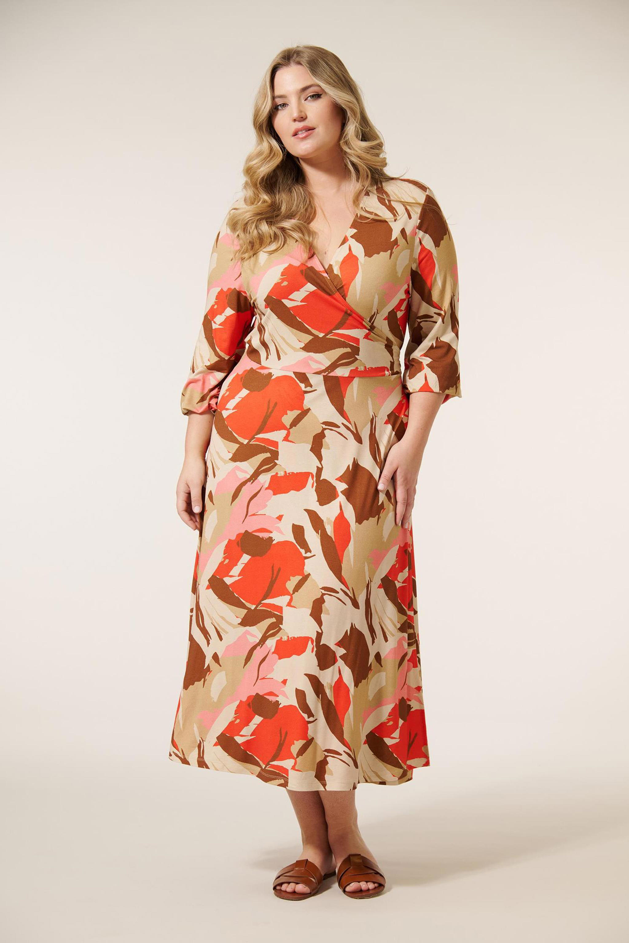 Miss Etam Plus wikkel-/overslagjurk multi | wehkamp