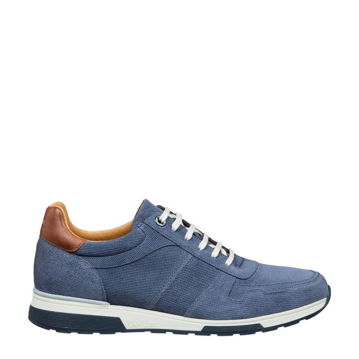 Van Lier Positano nubuck sneakers blauw | wehkamp
