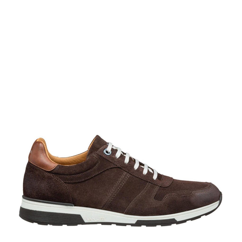 Van Lier Positano suède sneakers bruin | wehkamp
