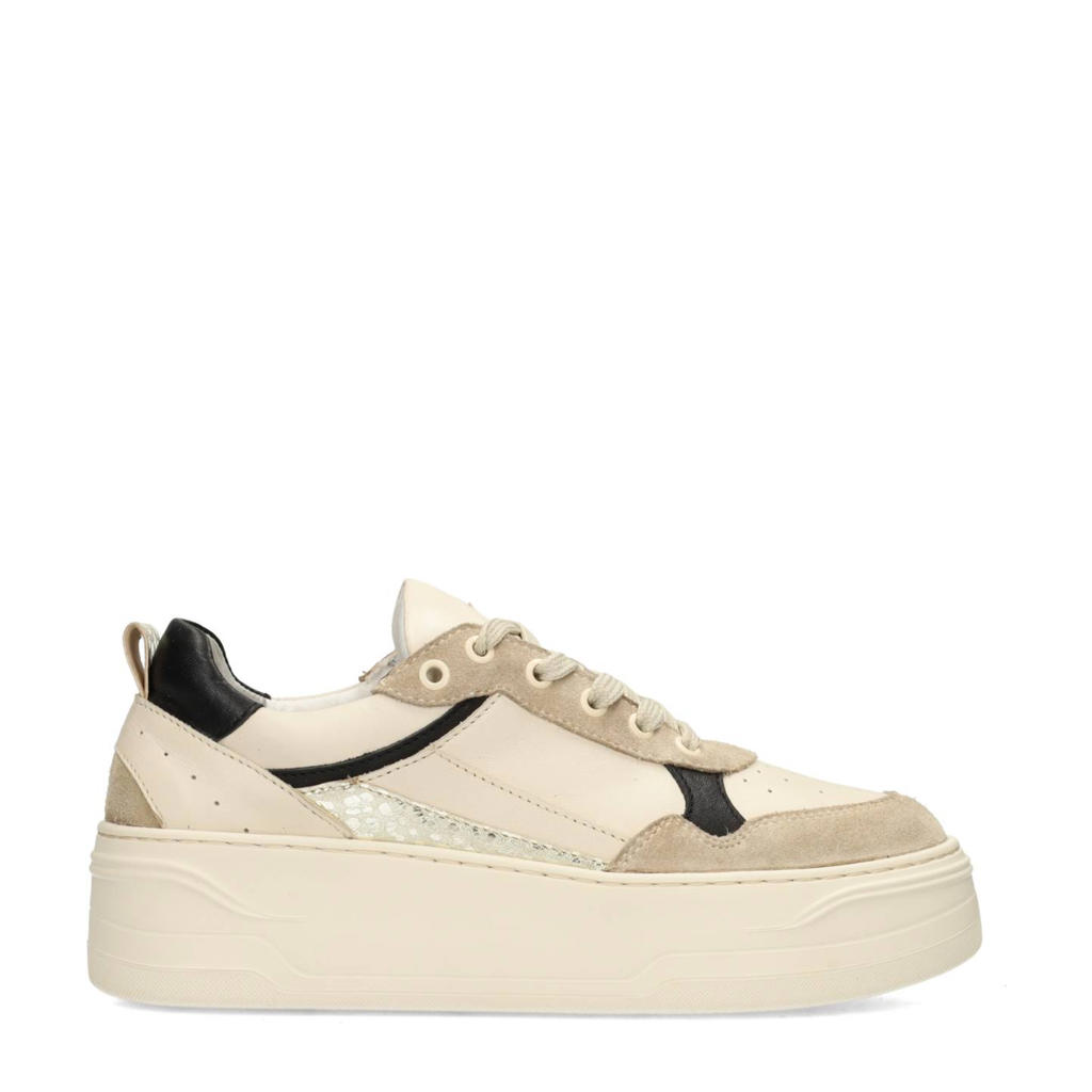 PS Poelman Cana leren sneakers beige | wehkamp