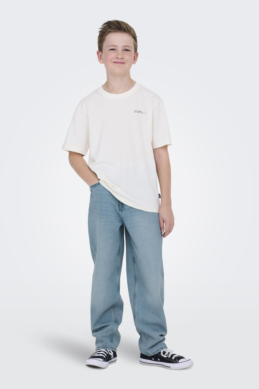 ONLY & SONS JUNIOR waist loose fit jeans light blue denim | wehkamp