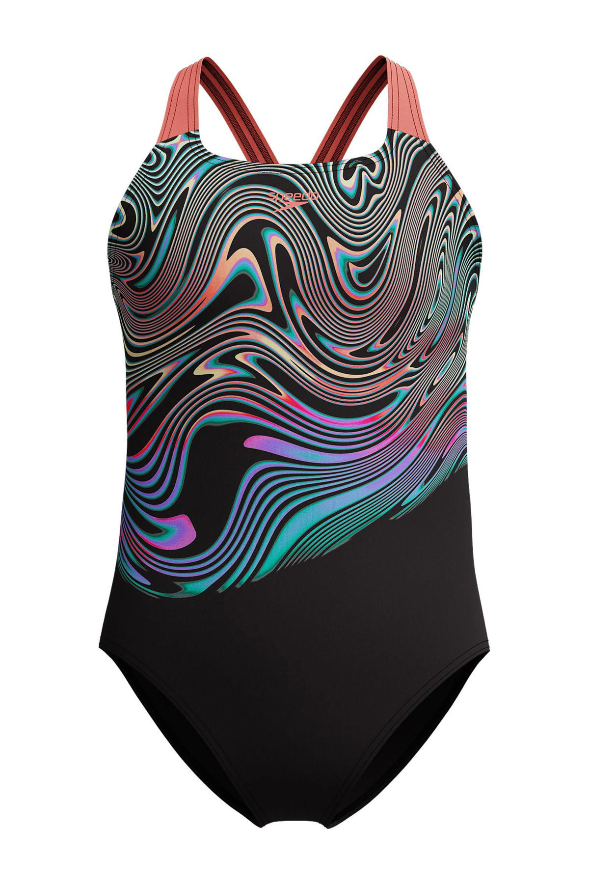 Speedo Endurance+ sportbadpak Powerback zwart/rood | wehkamp