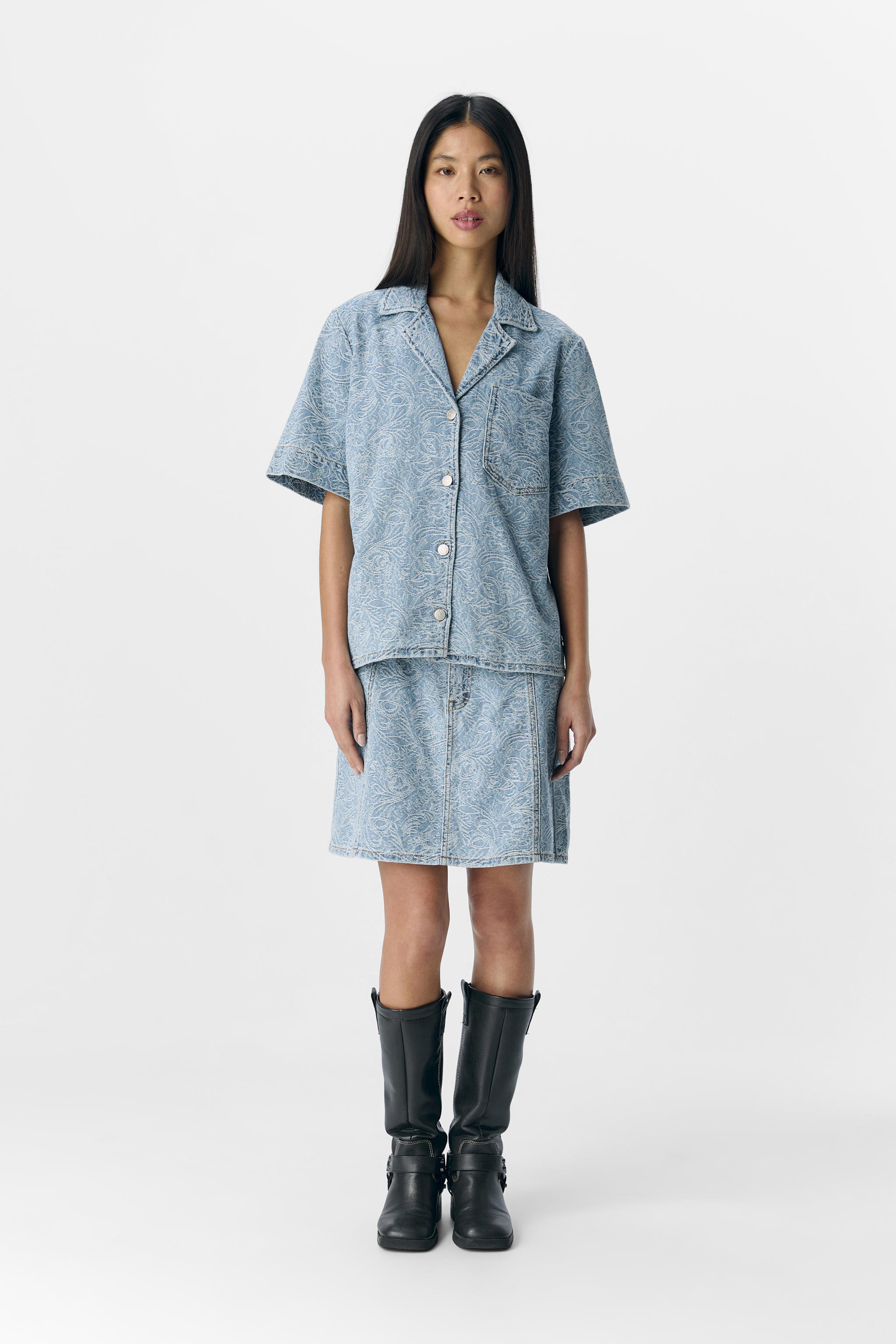 OBJECT denim blouse light blue denim | wehkamp