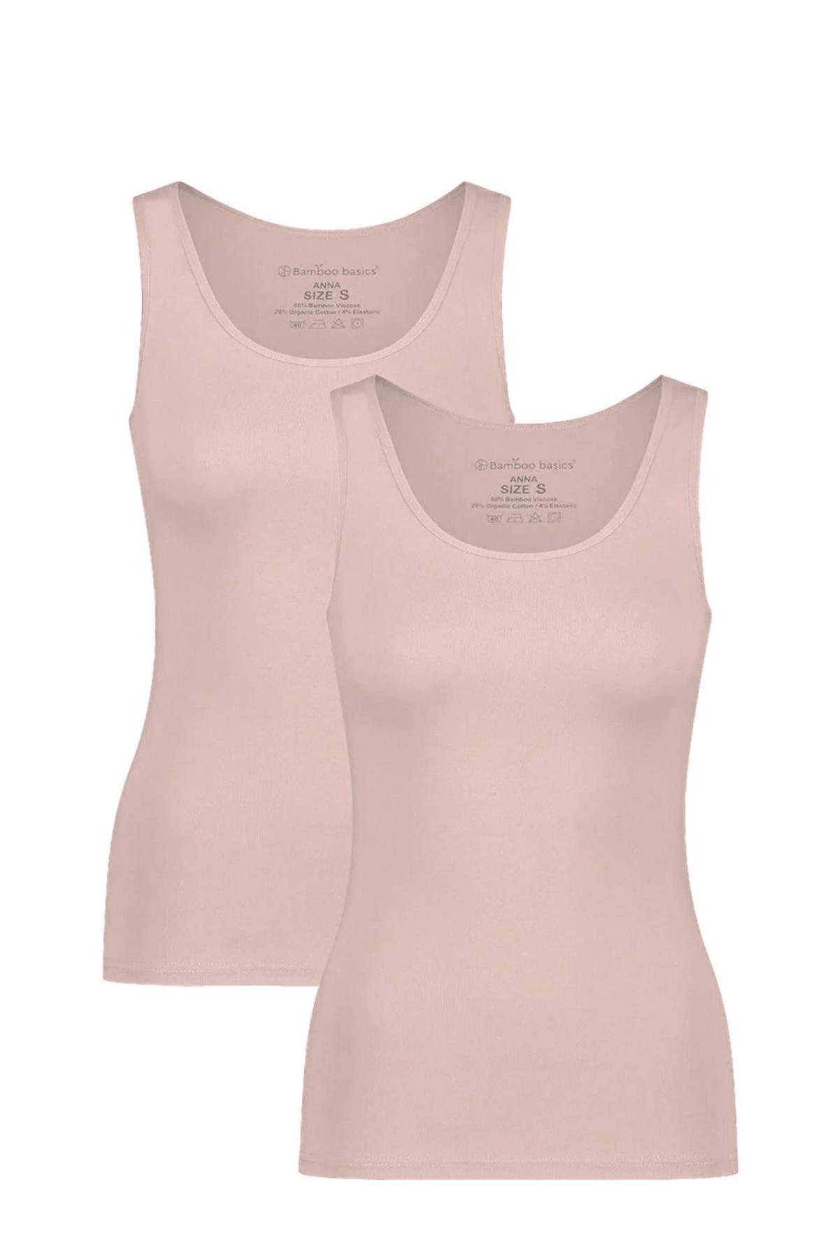 Bamboo Basics hemd Anna met bamboe (set van 2) lichtroze | wehkamp