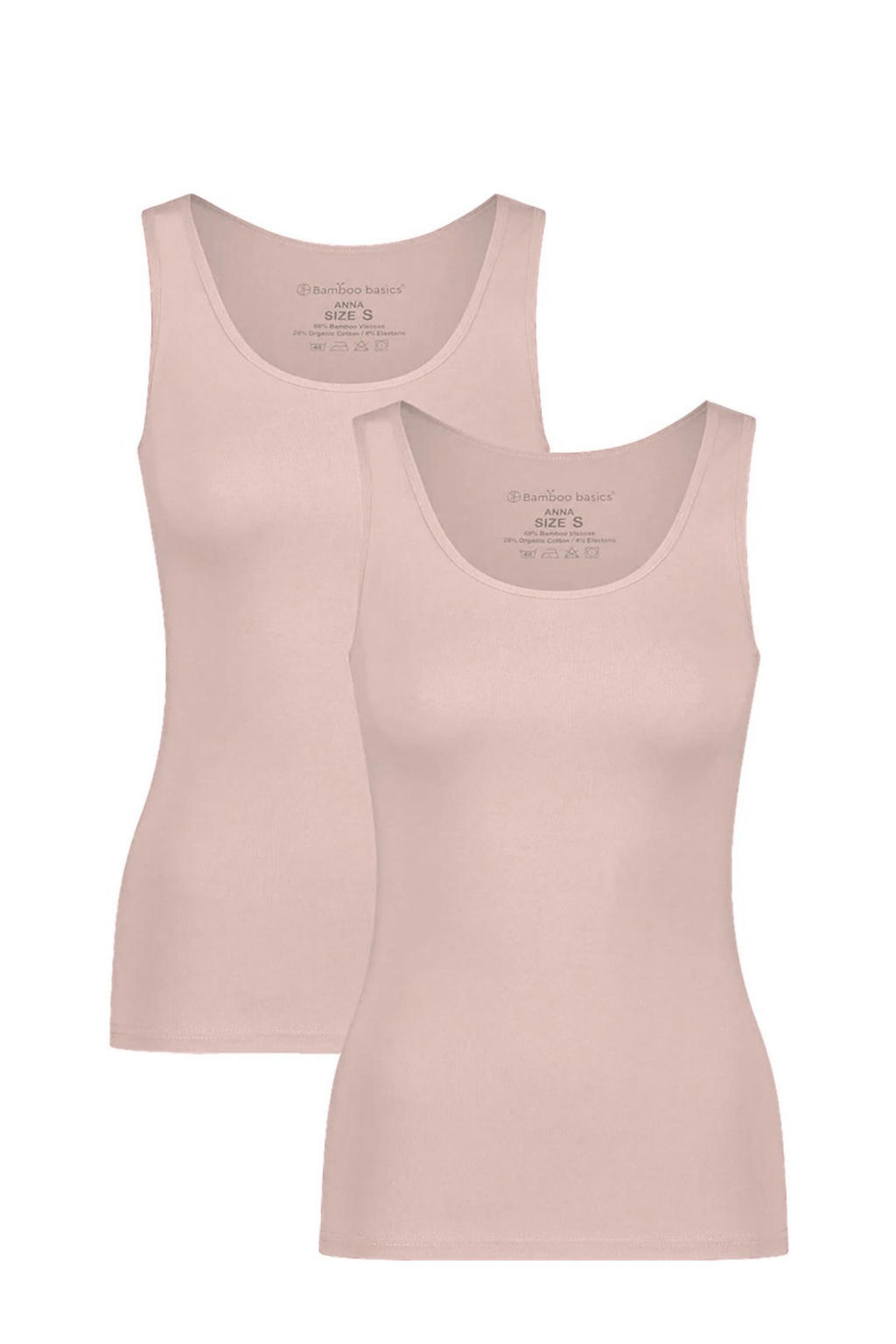Bamboo Basics hemd Anna (set van 2) lichtroze | wehkamp