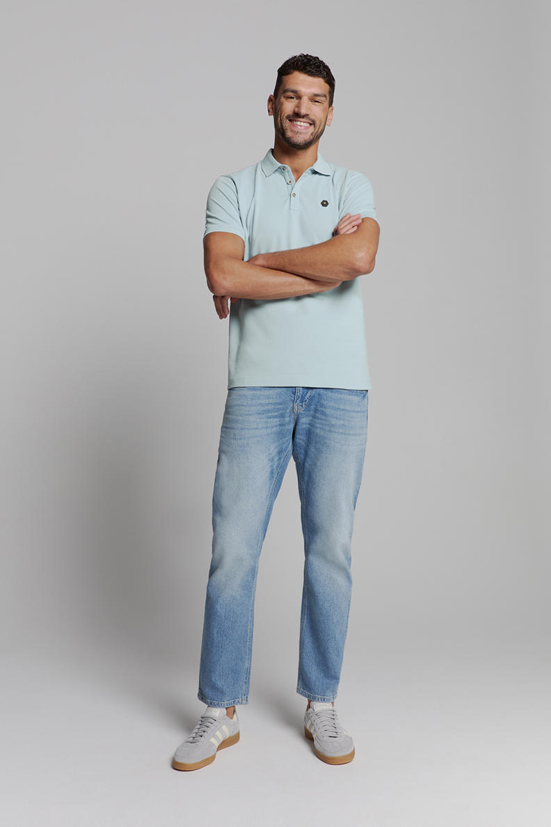 No Excess regular polo lichtblauw | wehkamp