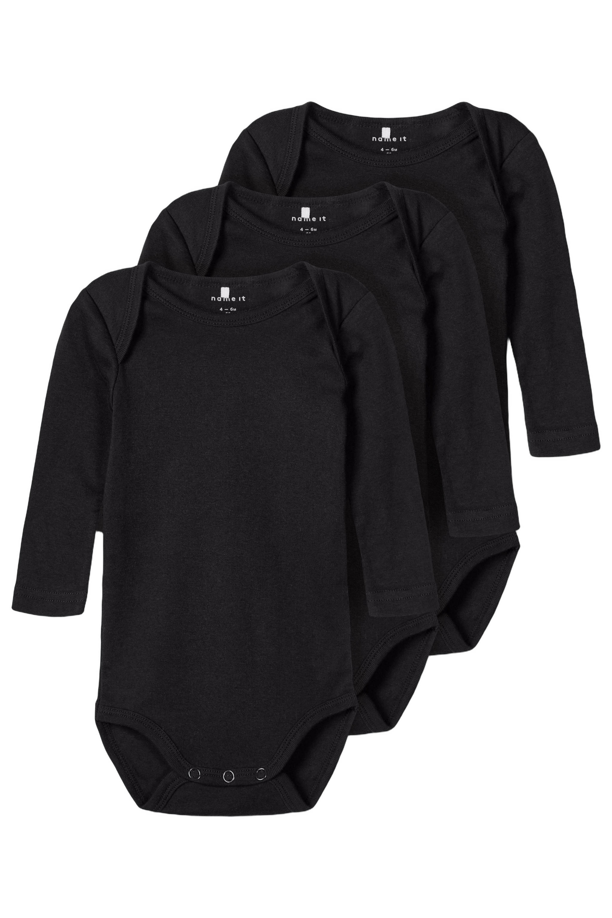 NAME IT BABY romper - set van 3 zwart | wehkamp