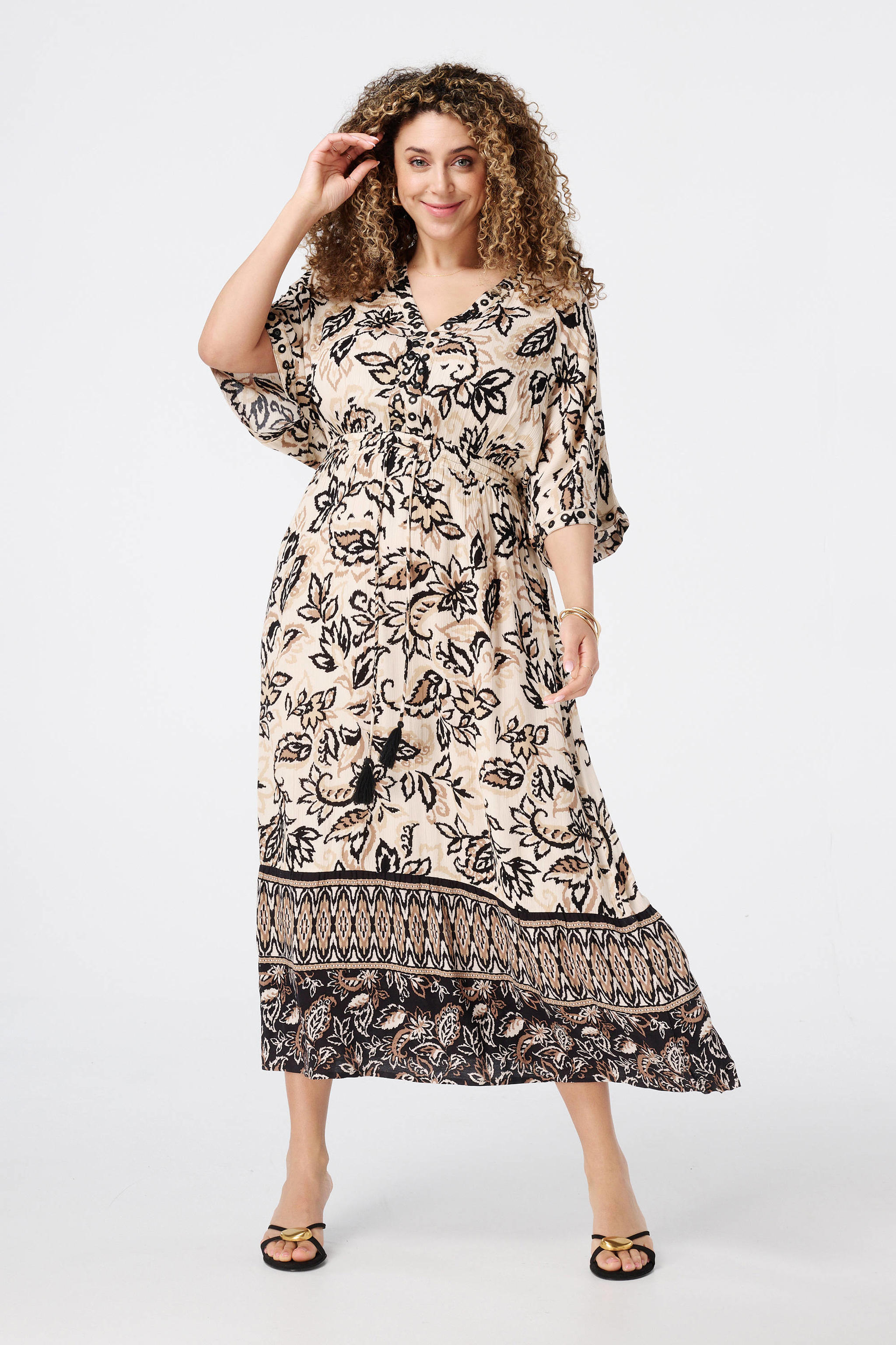 MS Mode maxi jurk taupe kopen? | Morgen in huis | wehkamp