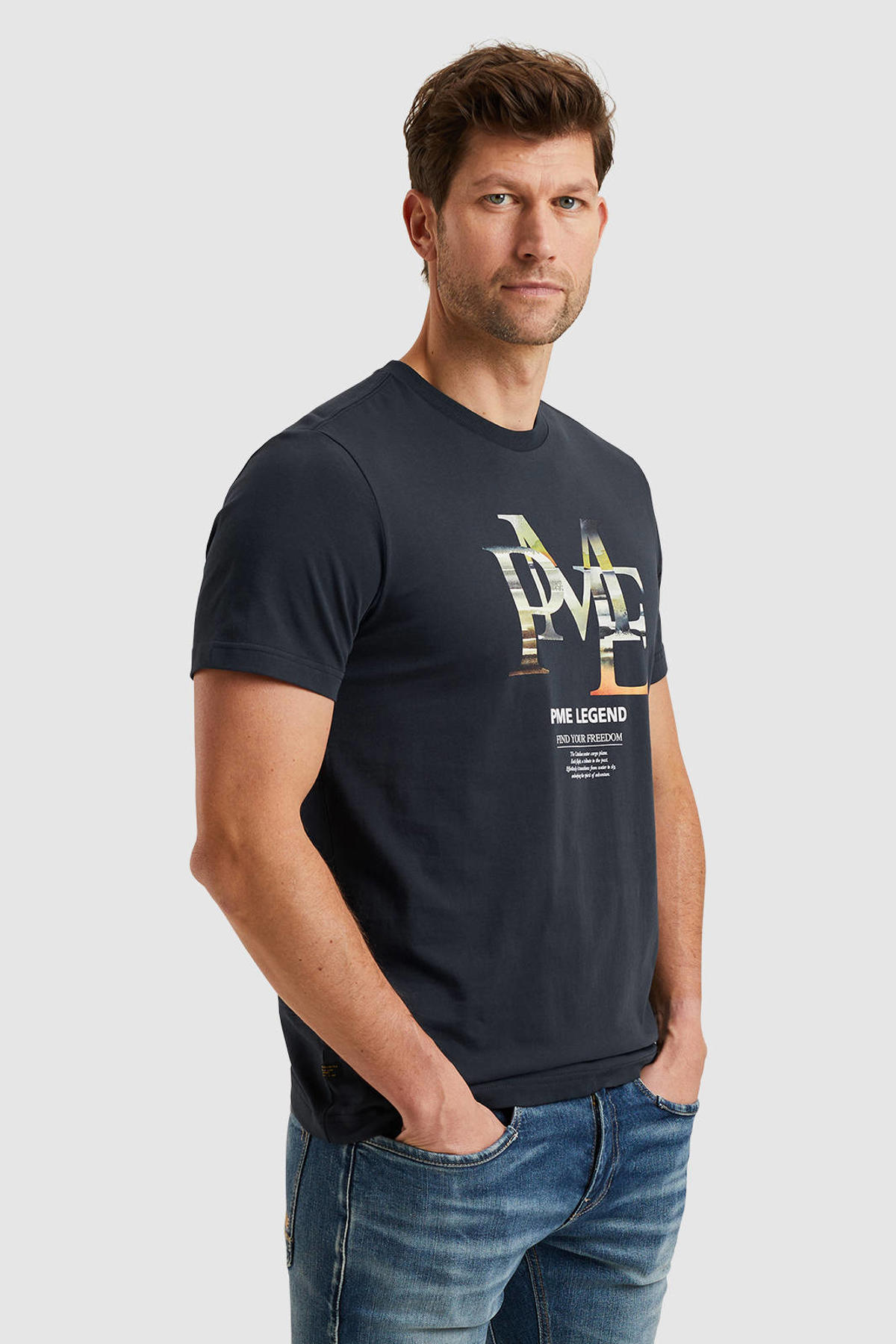 PME Legend regular T-shirt donkerblauw | wehkamp