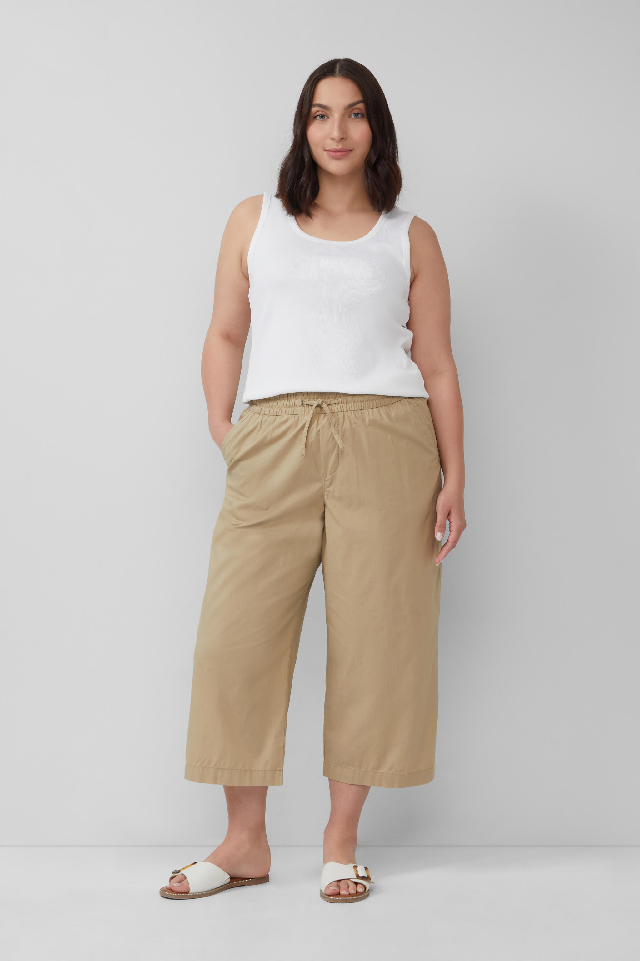 s.Oliver Curve straight regular waist casual broek beige | wehkamp