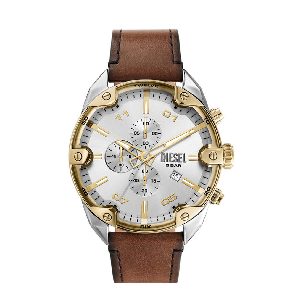 Diesel horloge DZ4665 Spiked bruin | wehkamp