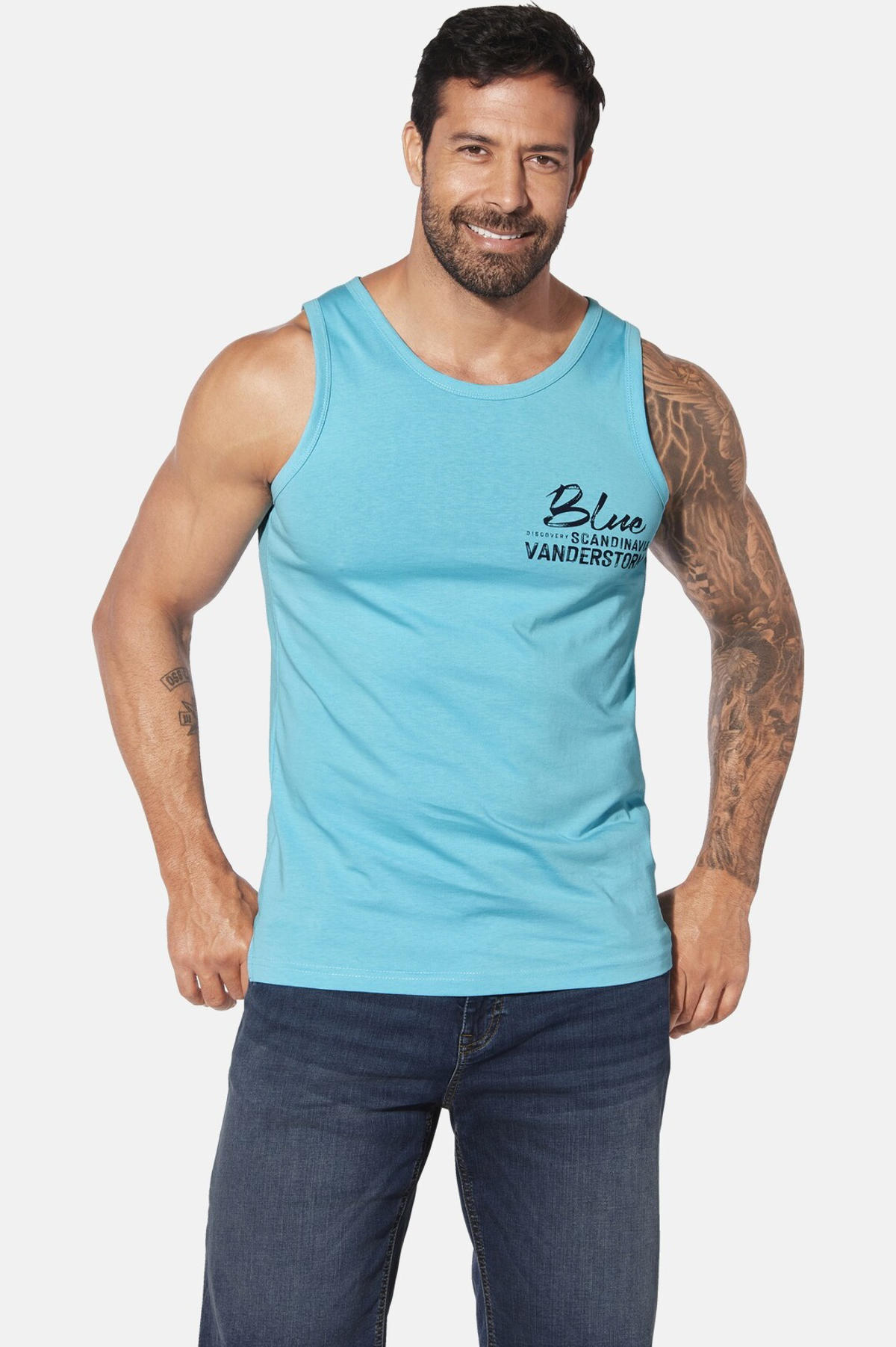 Jan Vanderstorm T-shirt FELTON Plus Size turquoise | wehkamp