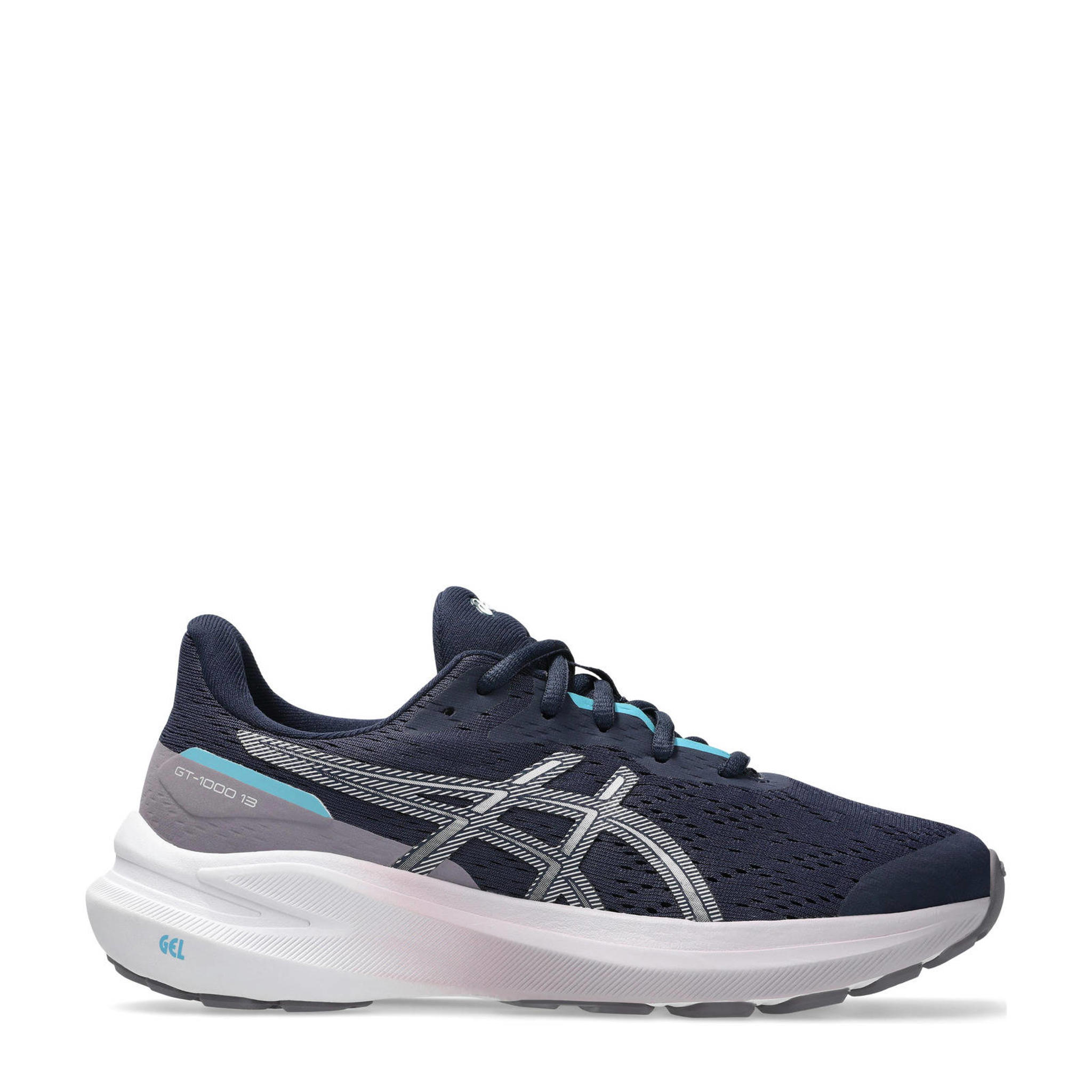 ASICS GT-1000 13 hardloopschoenen donkerblauw/lila/aqua | wehkamp