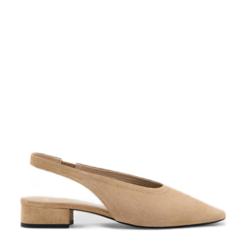 Mango suède slingback loafers beige | wehkamp