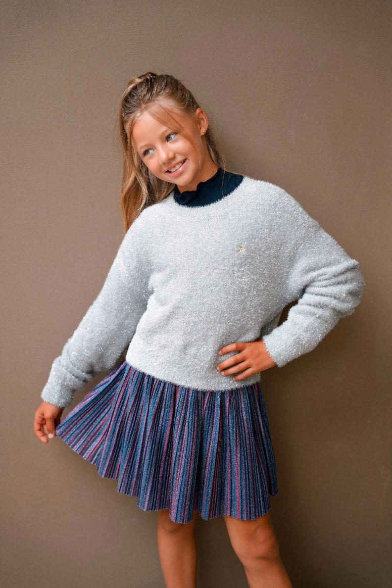 Like Flo korte rok met glitter paars | wehkamp