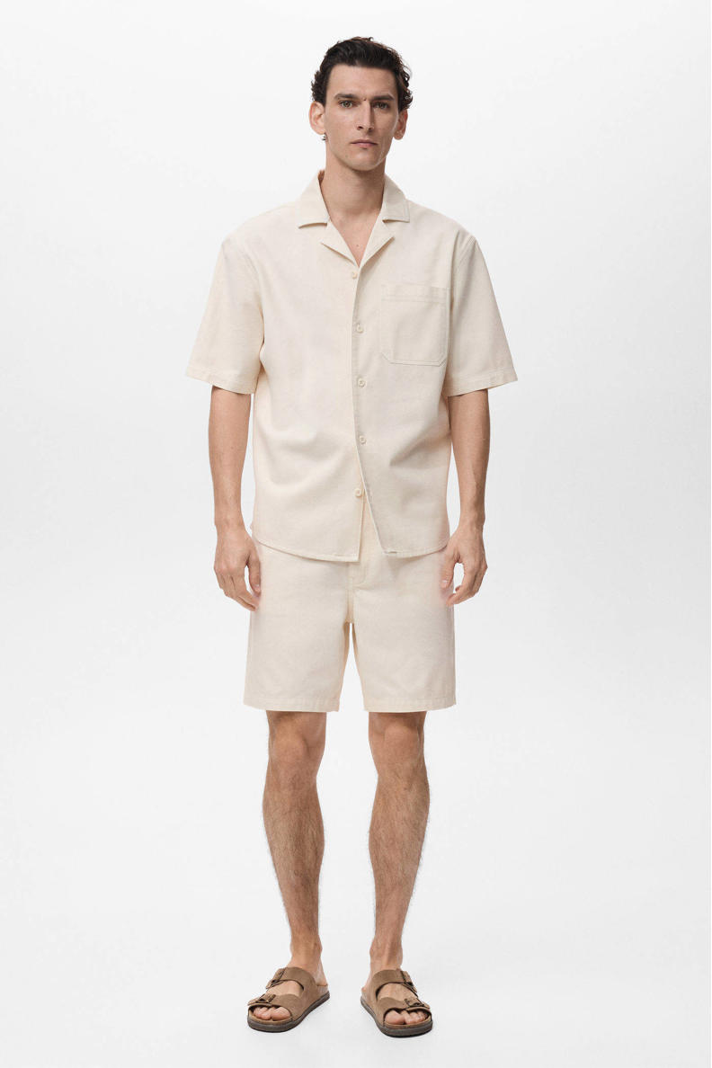 Mango Man straight chino short ecru | wehkamp