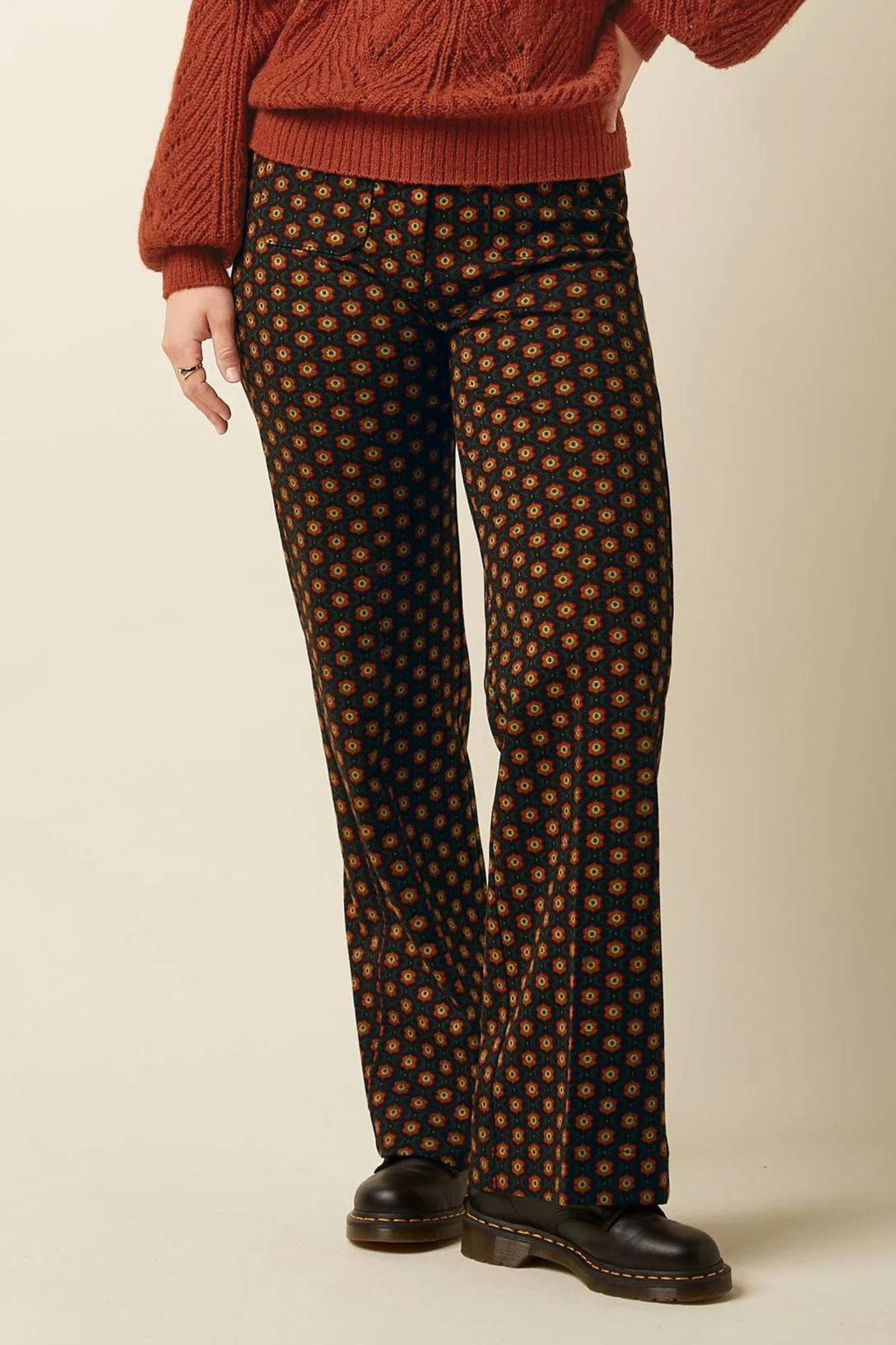 King Louie flared regular waist flared broek multi | wehkamp
