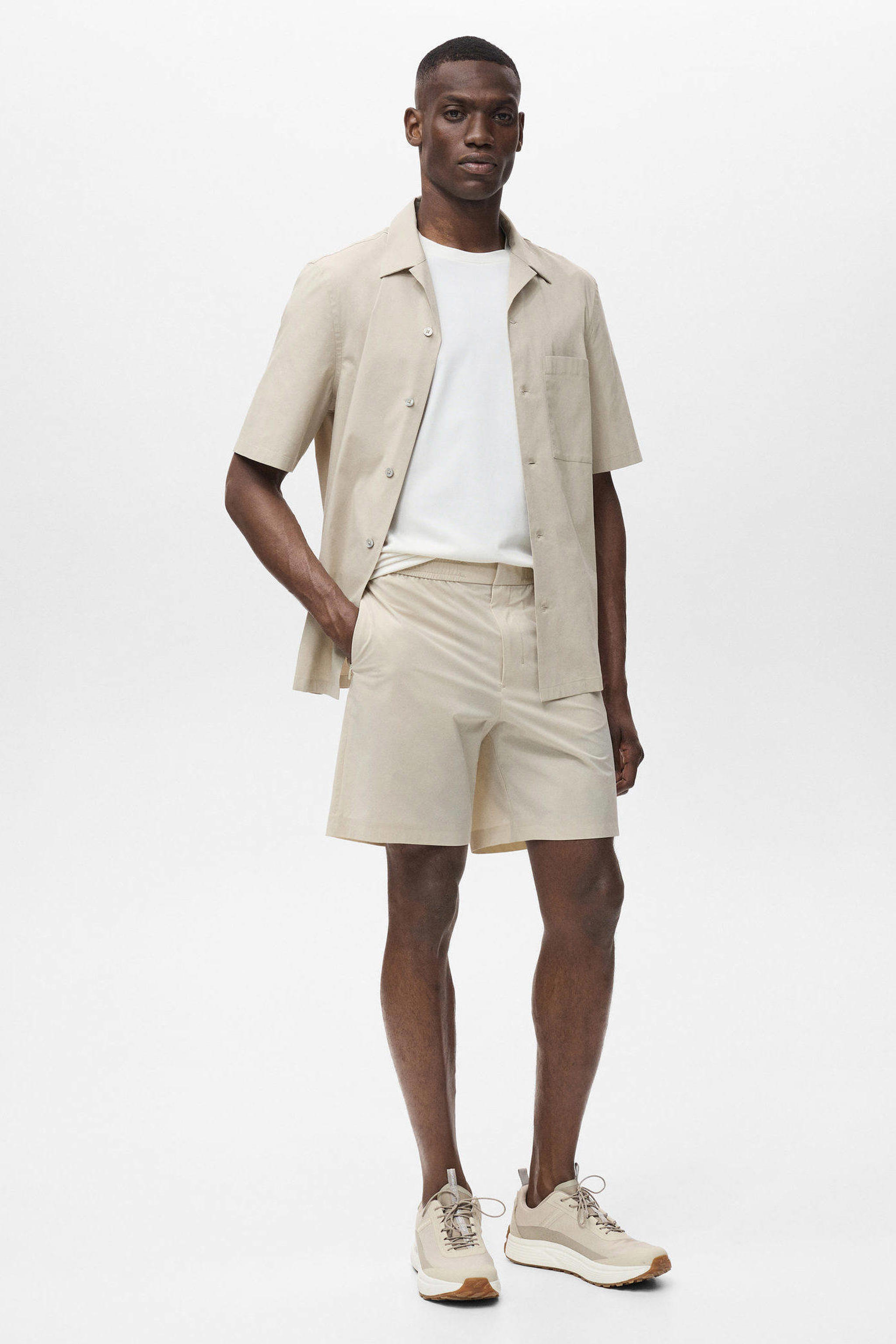 Mango Man regular chino short ecru | wehkamp