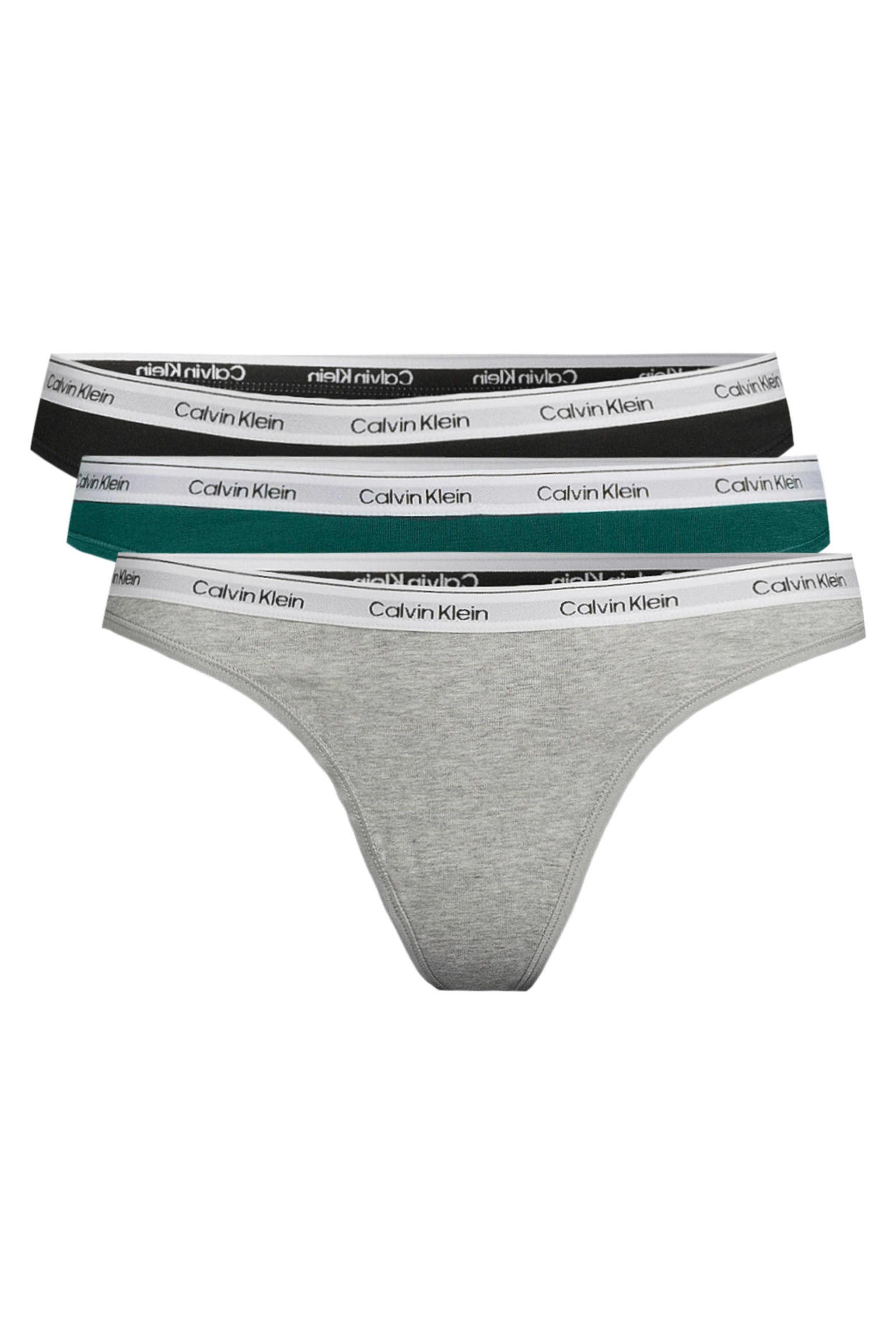 Calvin Klein string (set van 3) grijs/zwart/groen | wehkamp