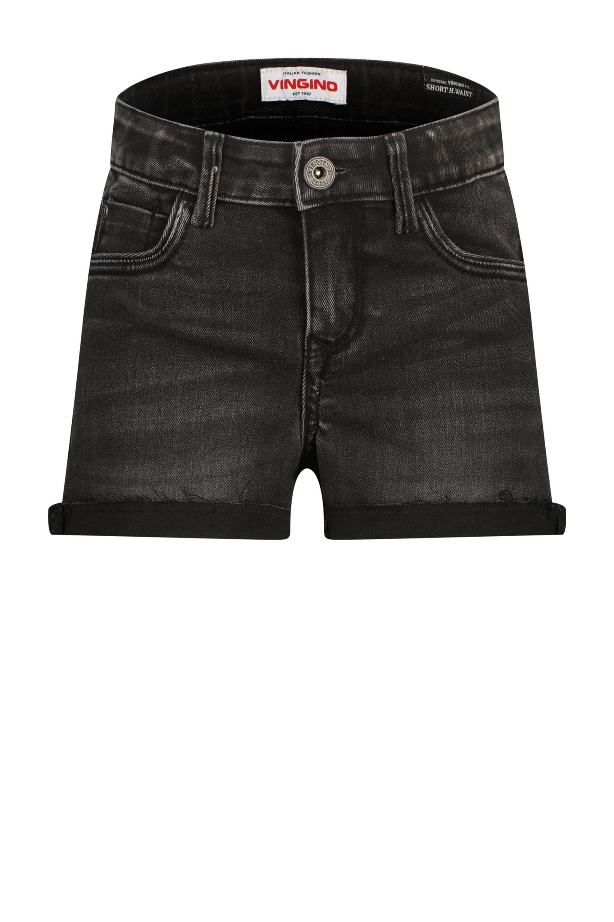Vingino regular fit denim short dark grey vintage | wehkamp