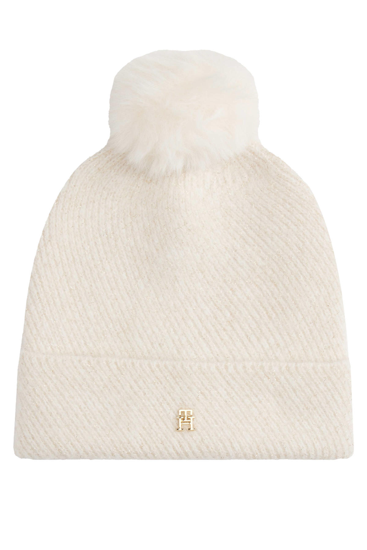 Tommy Hilfiger muts TH Pom Pom ecru | wehkamp