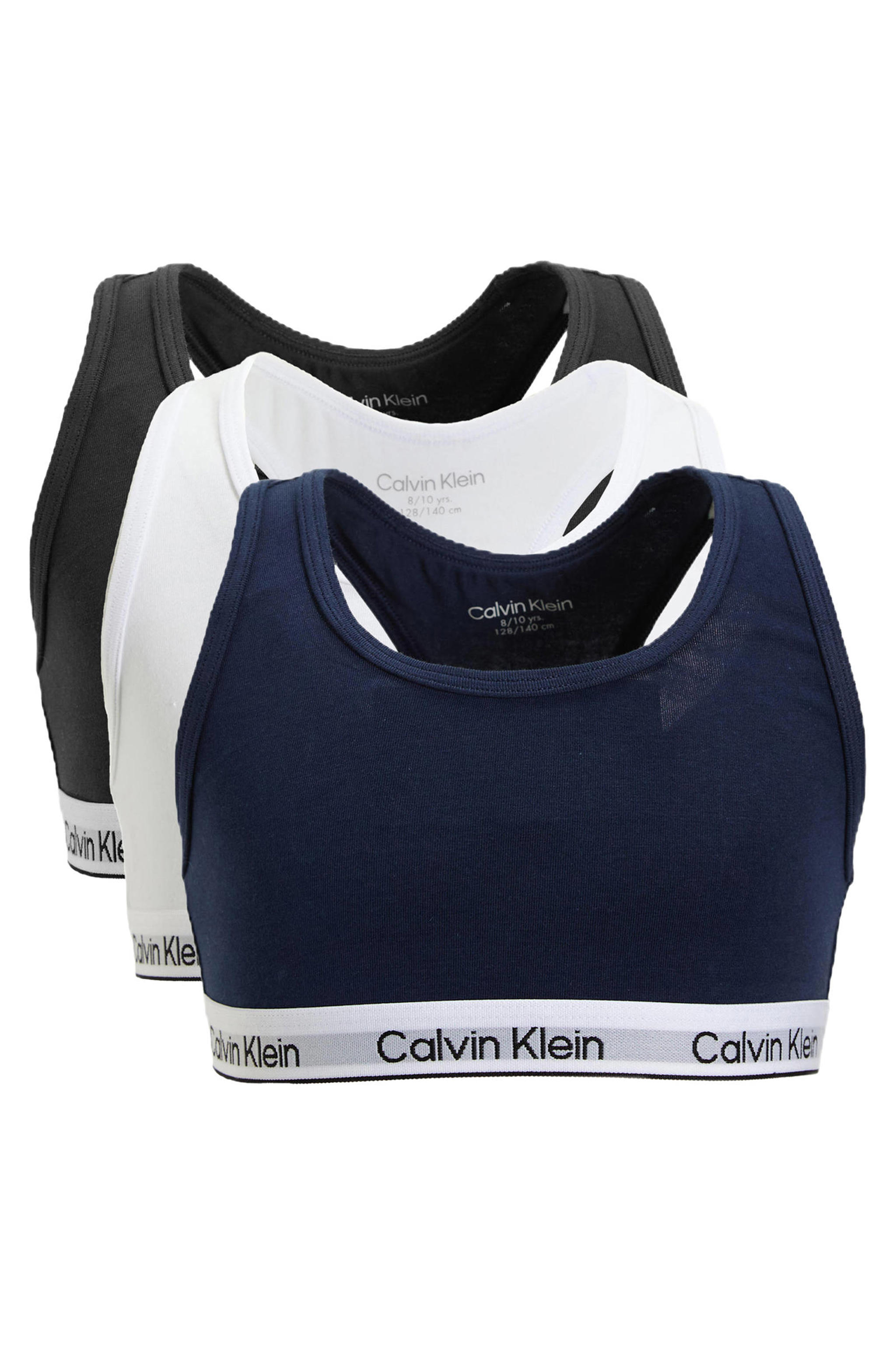 Calvin Klein bh top - set van 3 zwart/wit | wehkamp