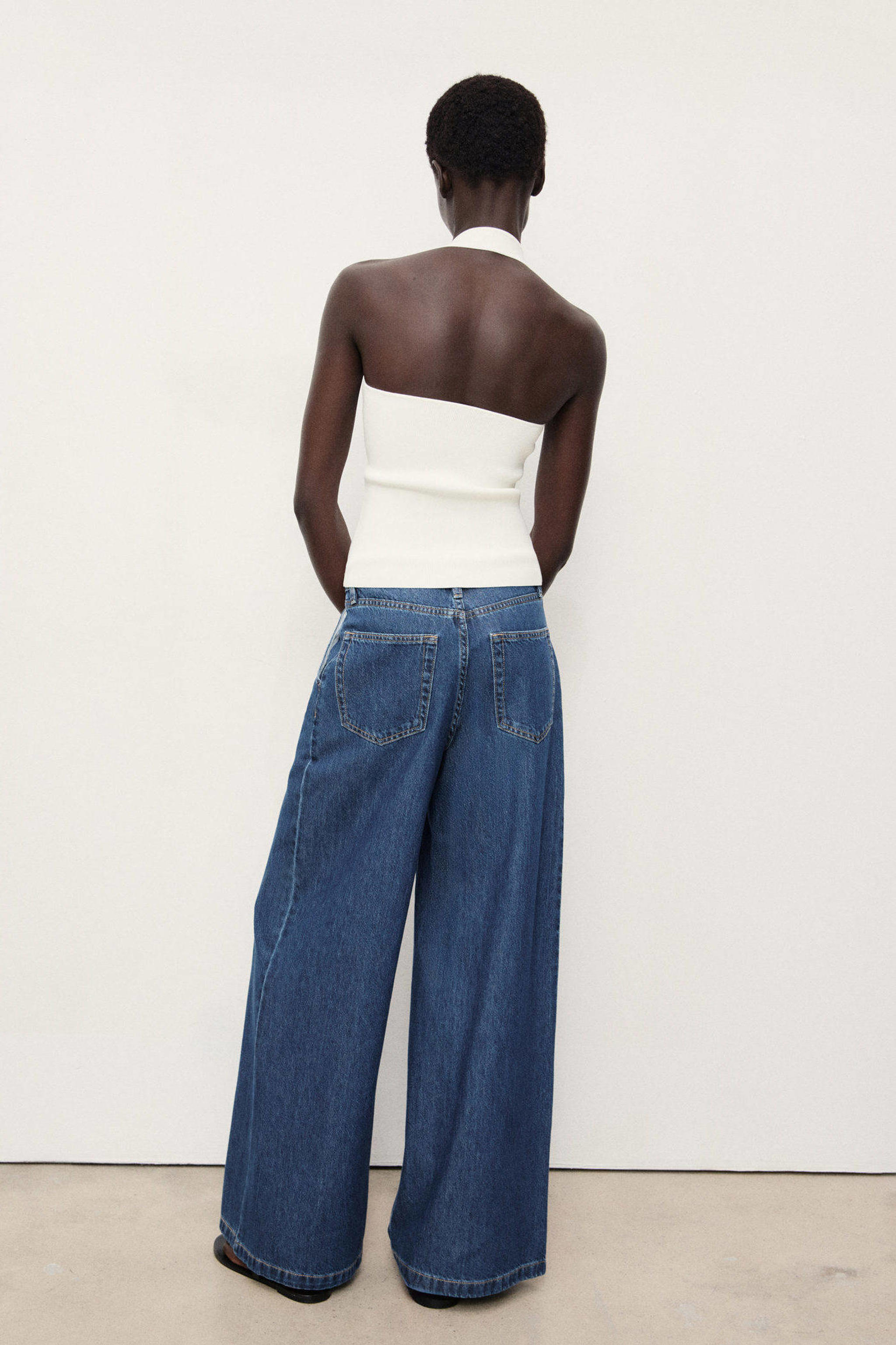 Mango wide leg jeans dark blue denim | wehkamp