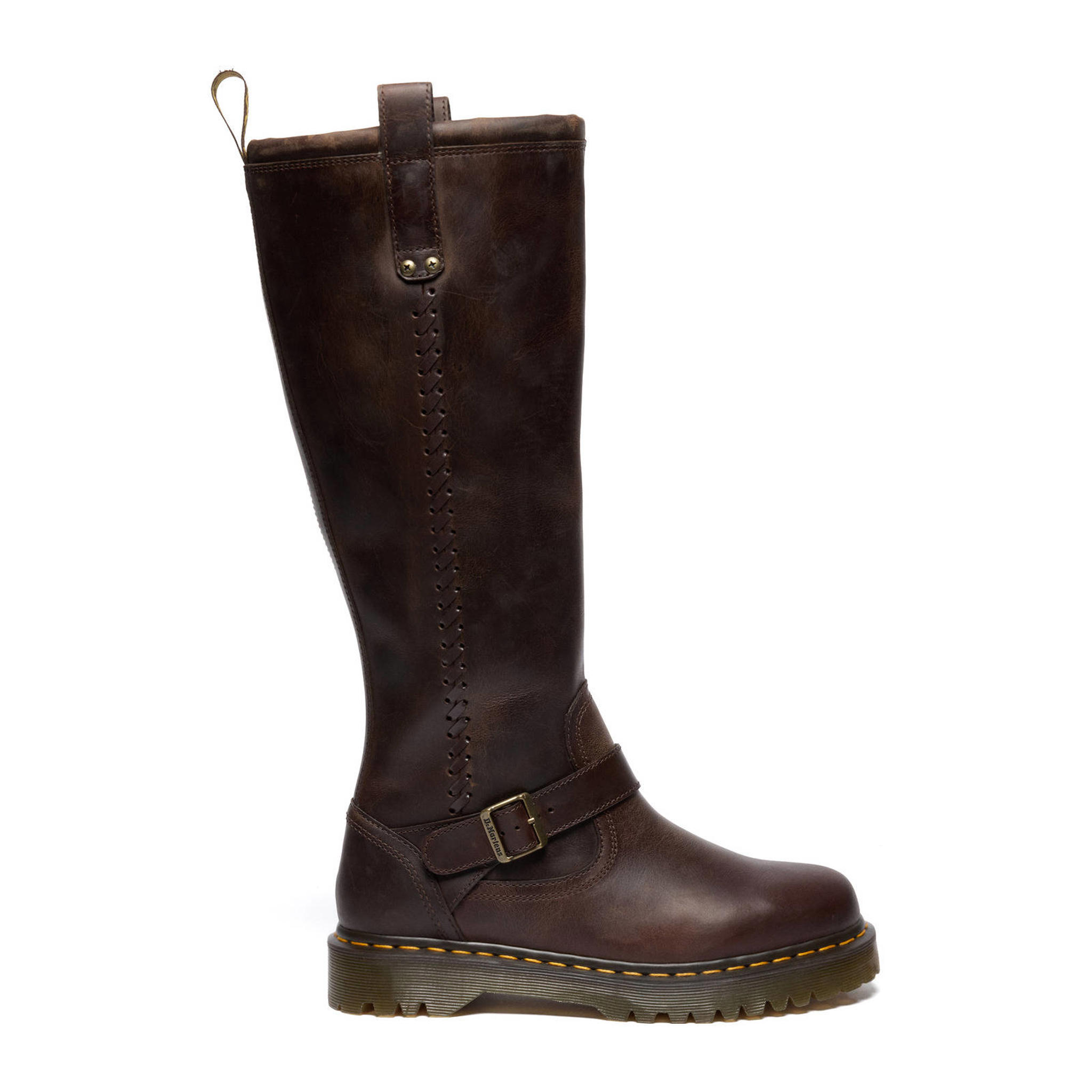 Dr. Martens Anistone BKR leren hoge laarzen Dark Brown Crazy Horse | wehkamp