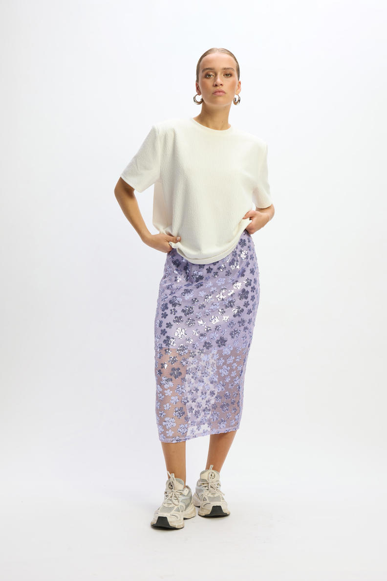 Refined Department midi rok met pailletten paars | wehkamp