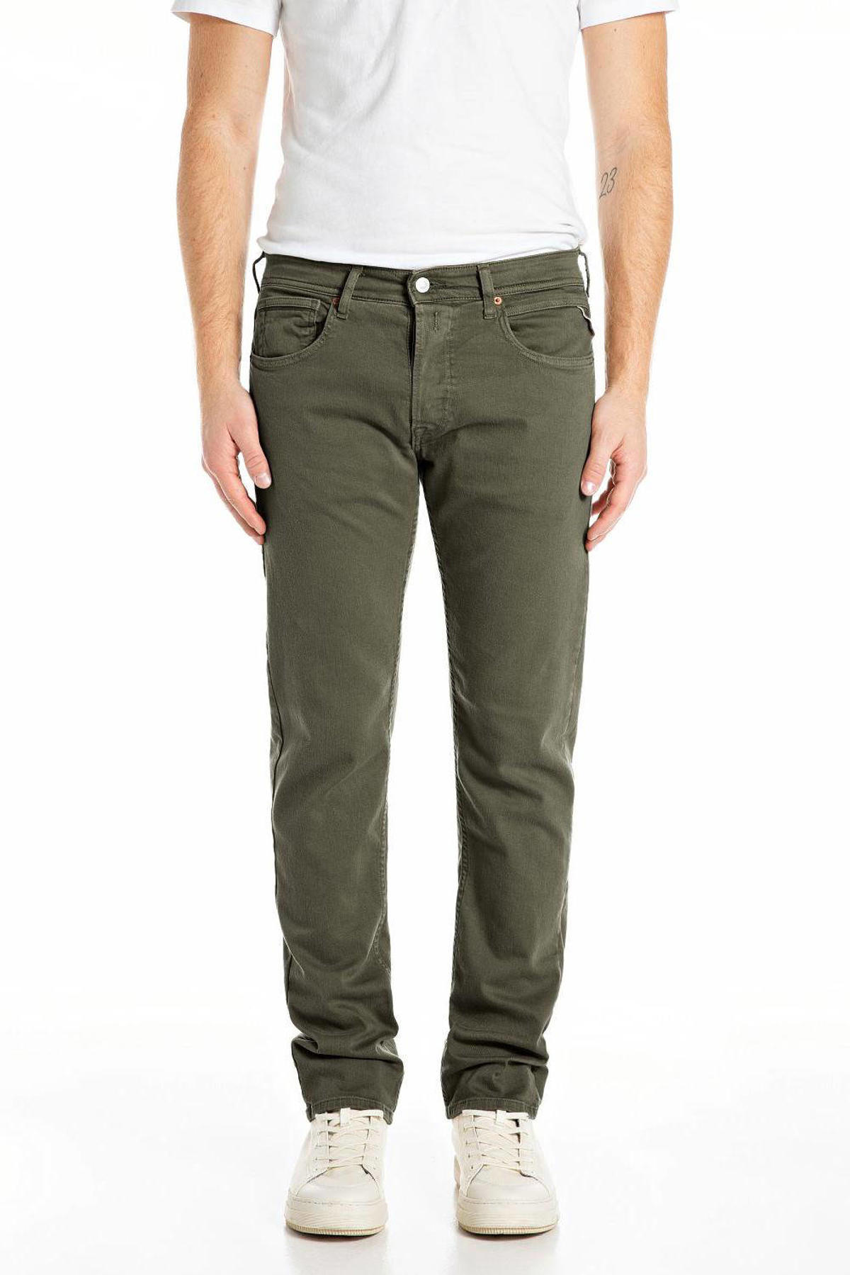 REPLAY GROVER straight leg jeans military green | wehkamp